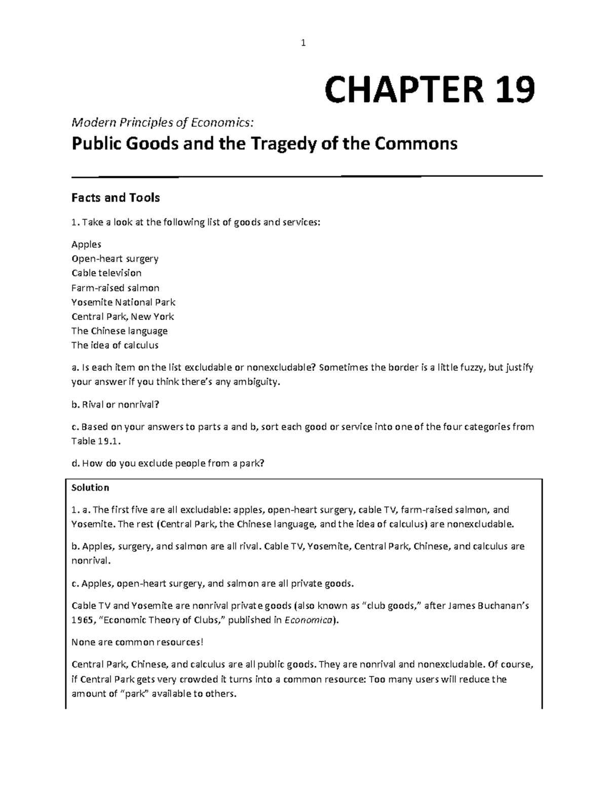 Chapter 19 Solutions - CHAPTER 19 Modern Principles of Economics ...