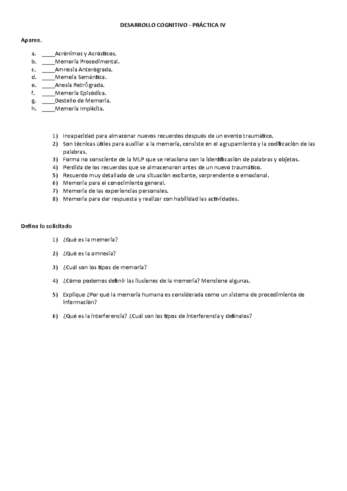 Desarrollo Cognitivo Practica IV - DESARROLLO COGNITIVO - PRÁCTICA IV ...