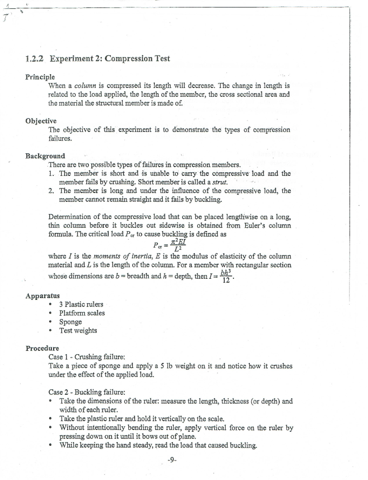 Compression Engineering lab report (MAE 101) - MAE 101 - Studocu