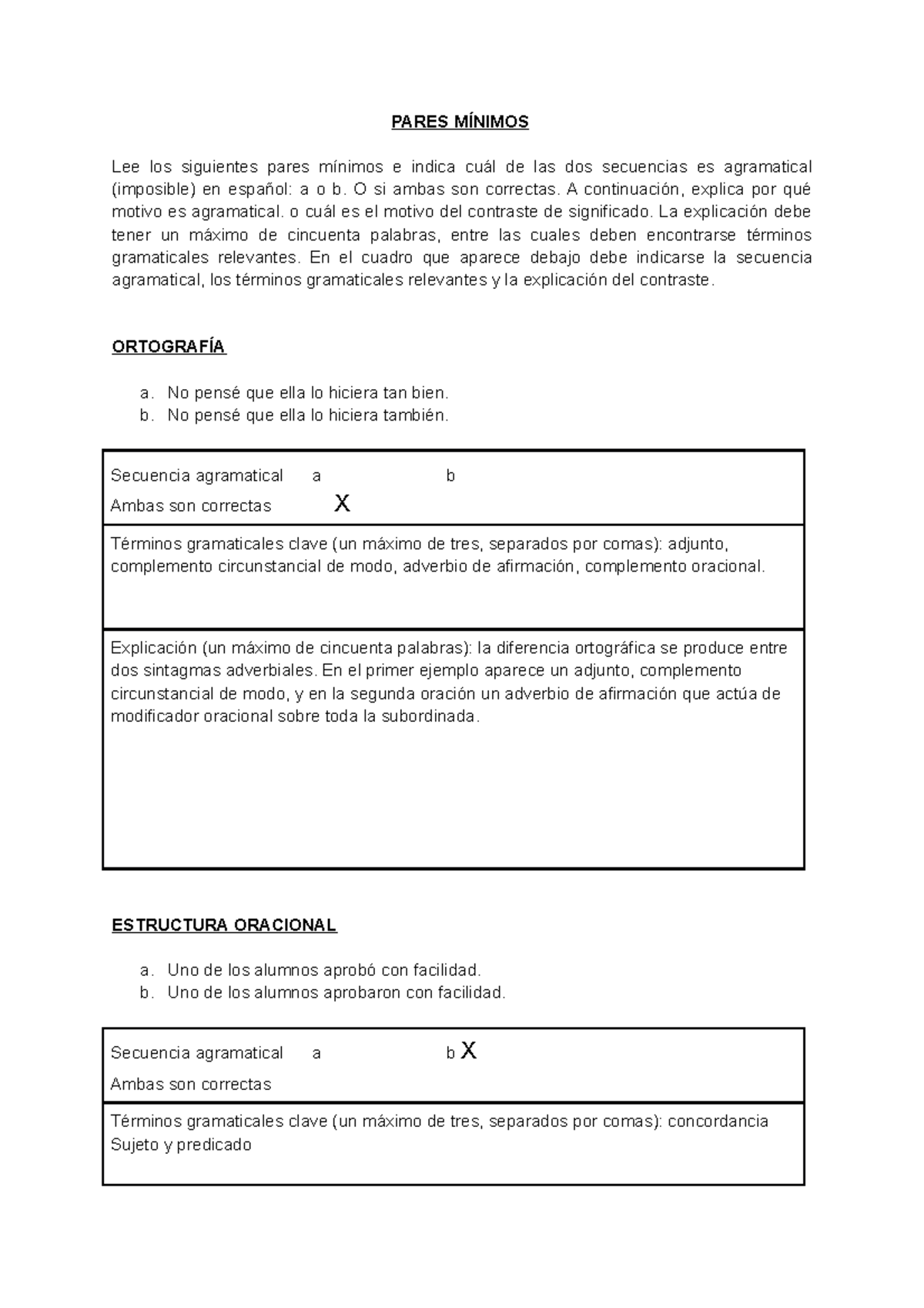 Pares Mínimos corr Libro 1º 1a parte - PARES MÍNIMOS Lee los siguientes ...