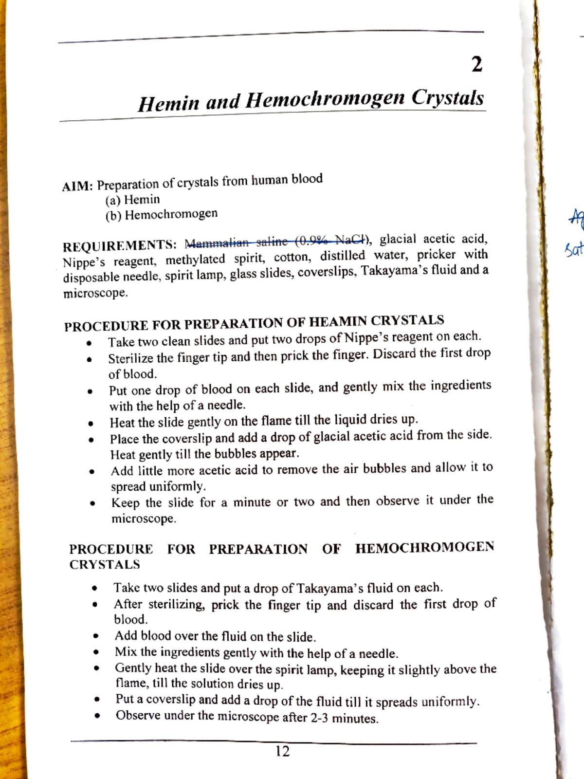 Hematology - AIM: Preparation of crystals from human blood Hemin and ...
