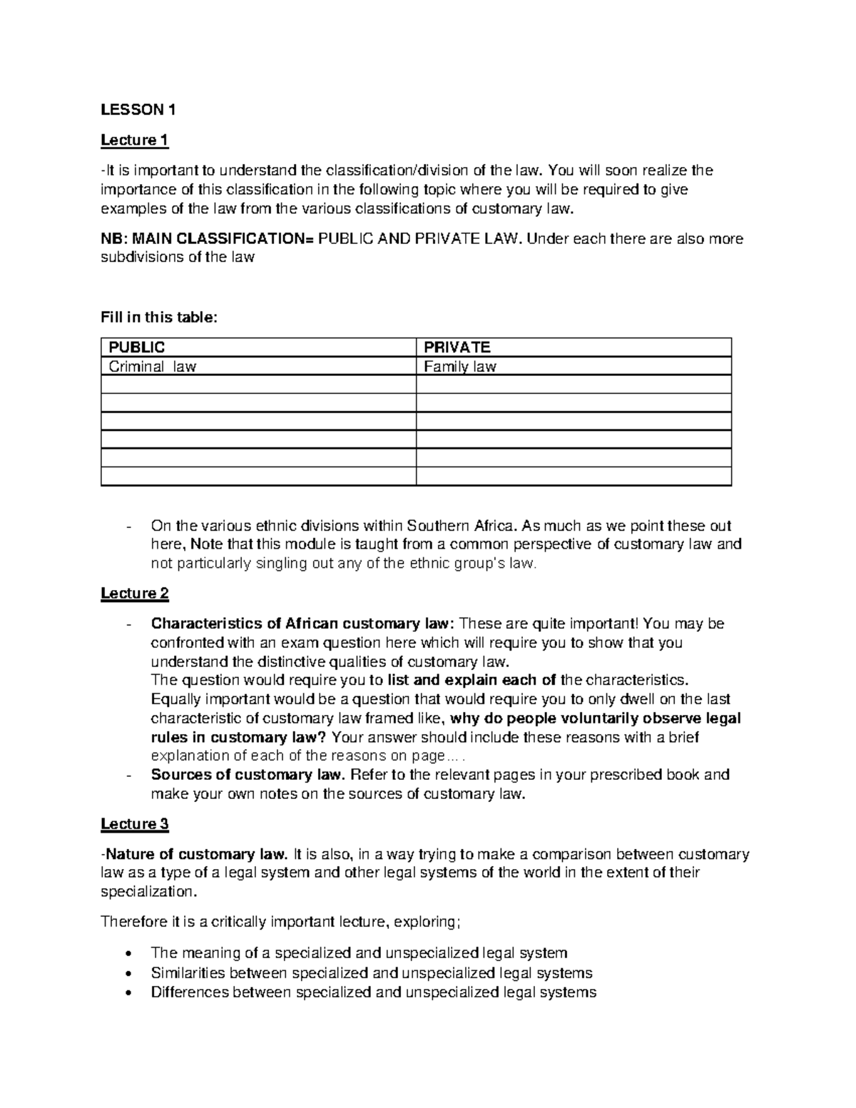 Lessons 1,2,3 - Lecture Notes - LESSON 1 Lecture 1 It is important to ...