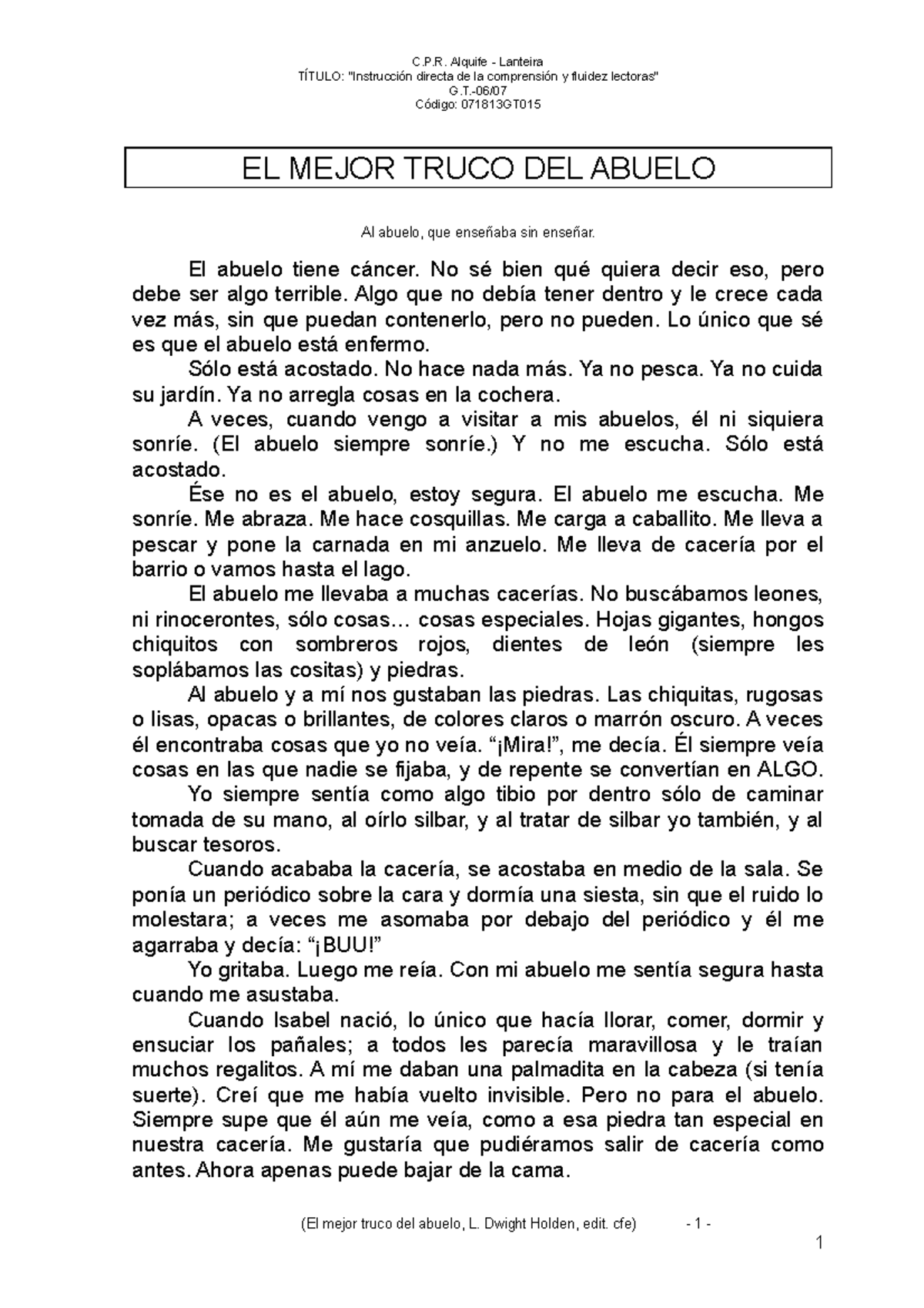 el mejor truco del abuelo - C.P. Alquife - Lanteira TÍTULO: “Instrucción directa de la ...