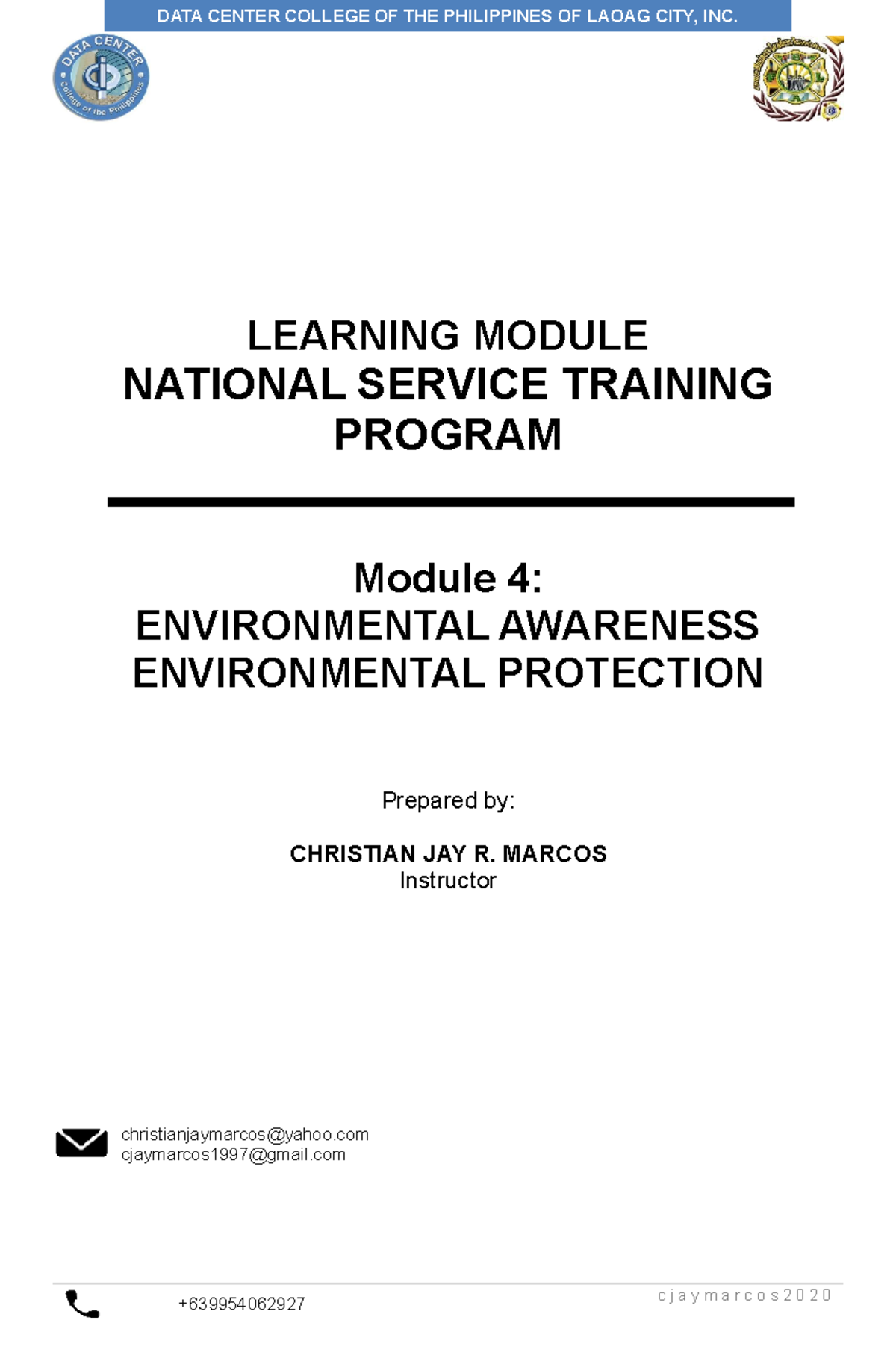Module-4 - BASIS - LEARNING MODULE NATIONAL SERVICE TRAINING PROGRAM ...