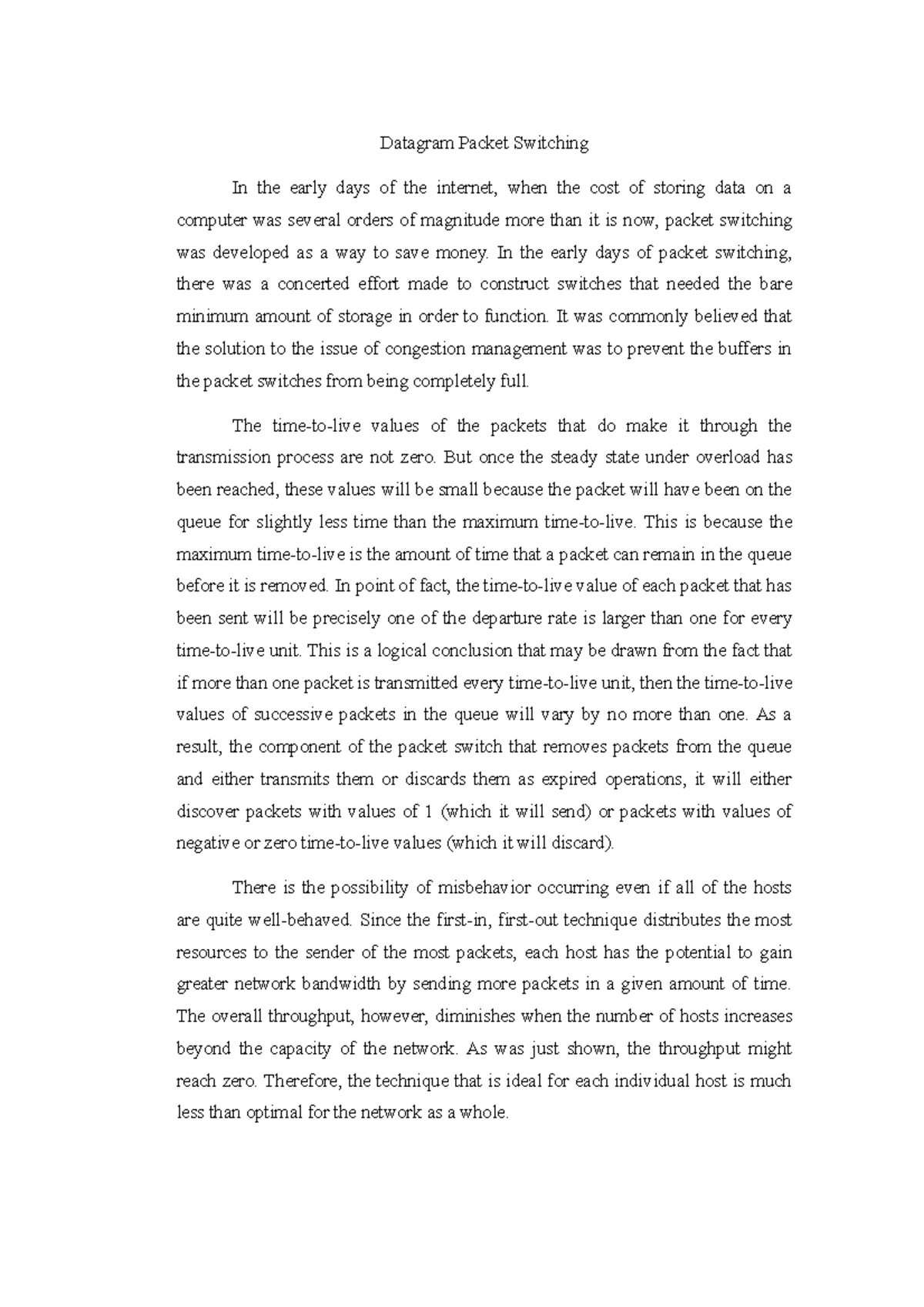 Datagram Packet Switching Diagram Packet Switching And Delay