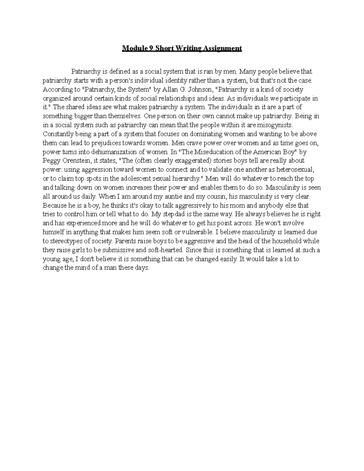 WS Module 9 Short Writing Assignment - Module 9 Short Writing ...