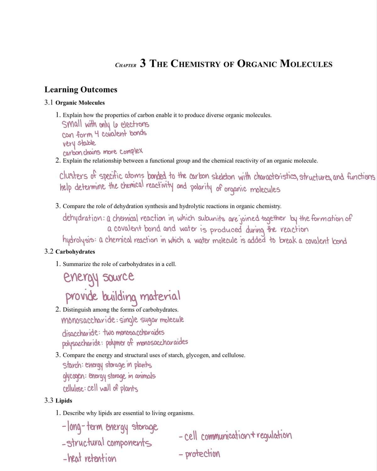 IMG 0289 - Review for Chapter 3: The Chemistry of Organic Molecules ...