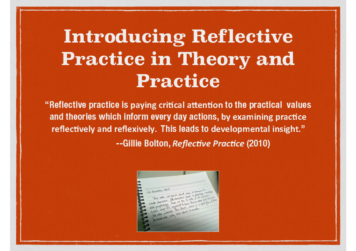 04 Intro to refelective Theory - Introducing Reflective Practice in ...