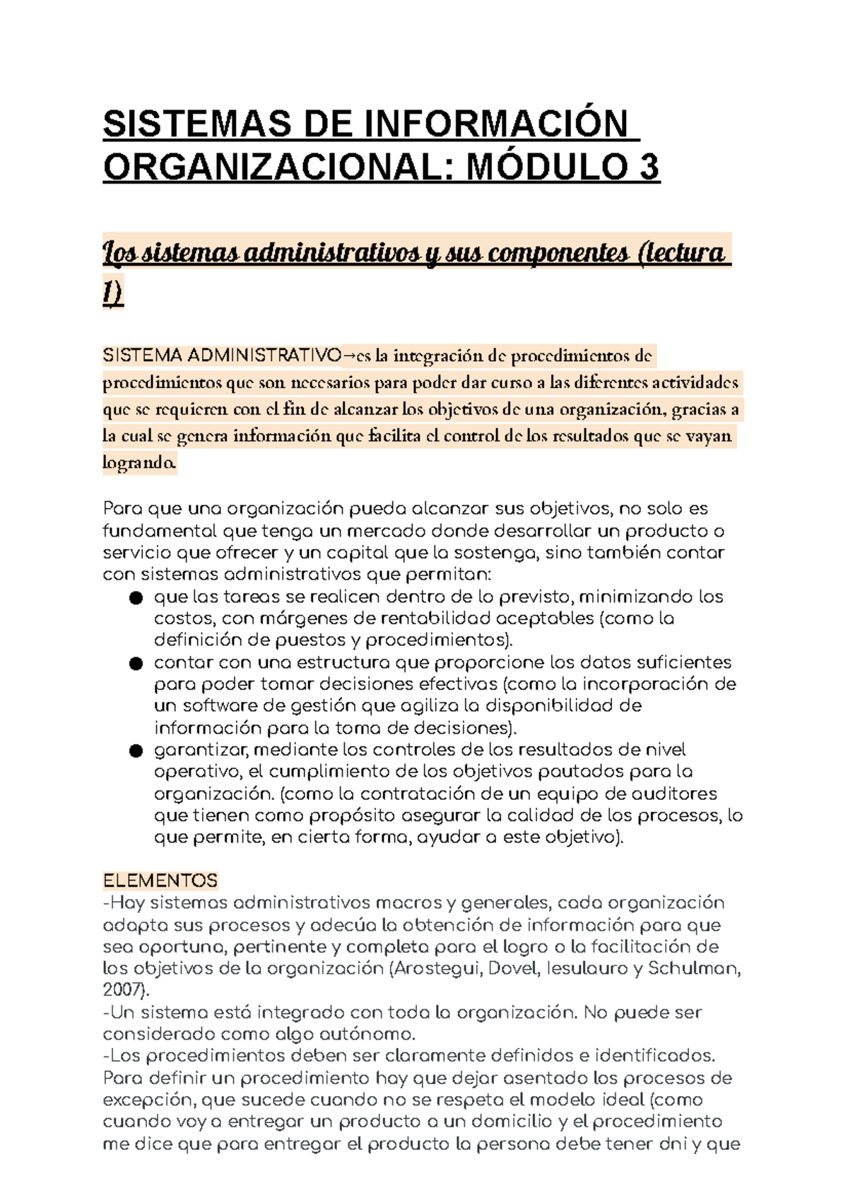 SIO Resumen Parcial 2 - SISTEMAS DE INFORMACIÓN ORGANIZACIONAL: MÓDULO 3 Los sistemas - Studocu