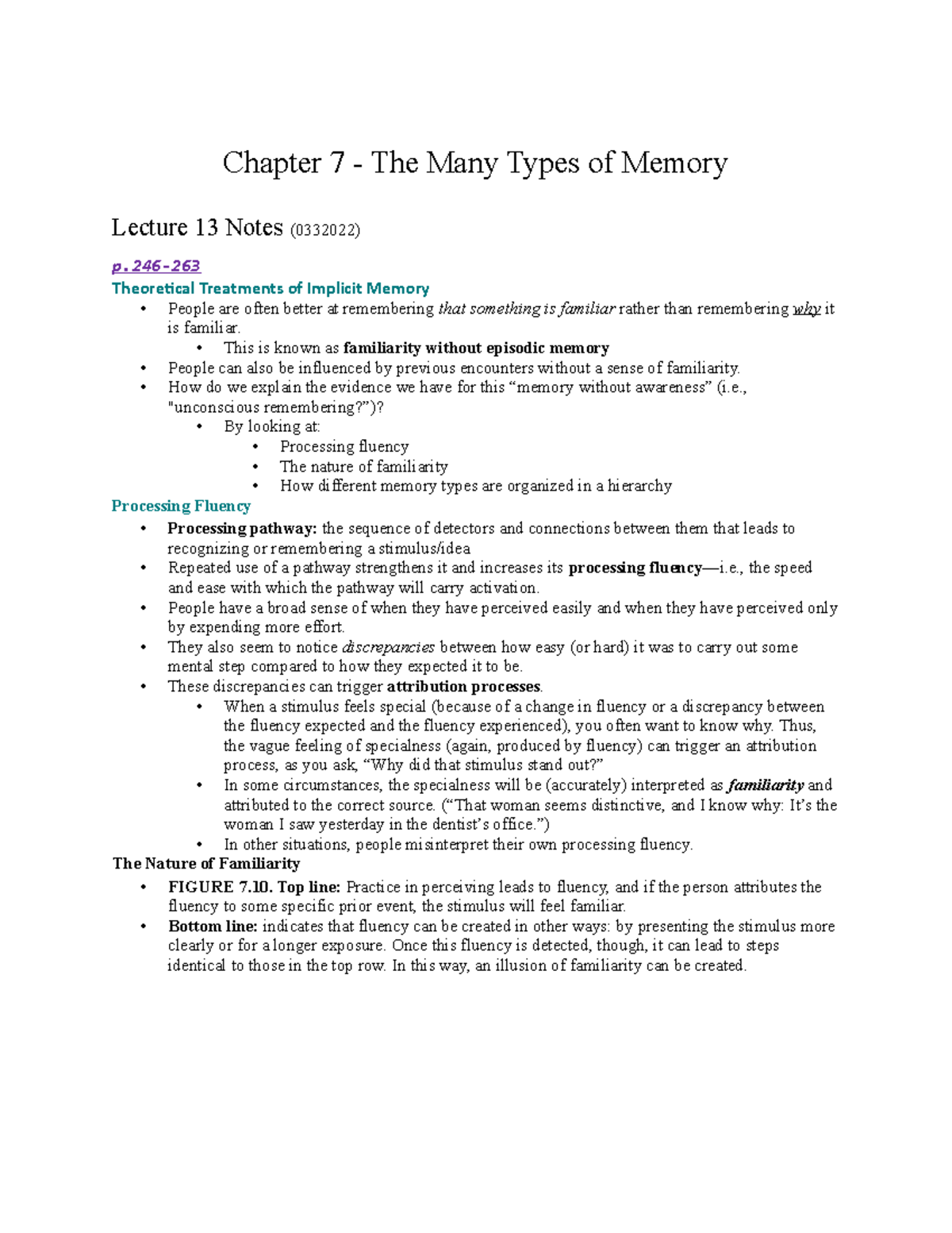 Lecture 13 The Many Types Of Memory Pt 2 Chapter 7 The Many Types