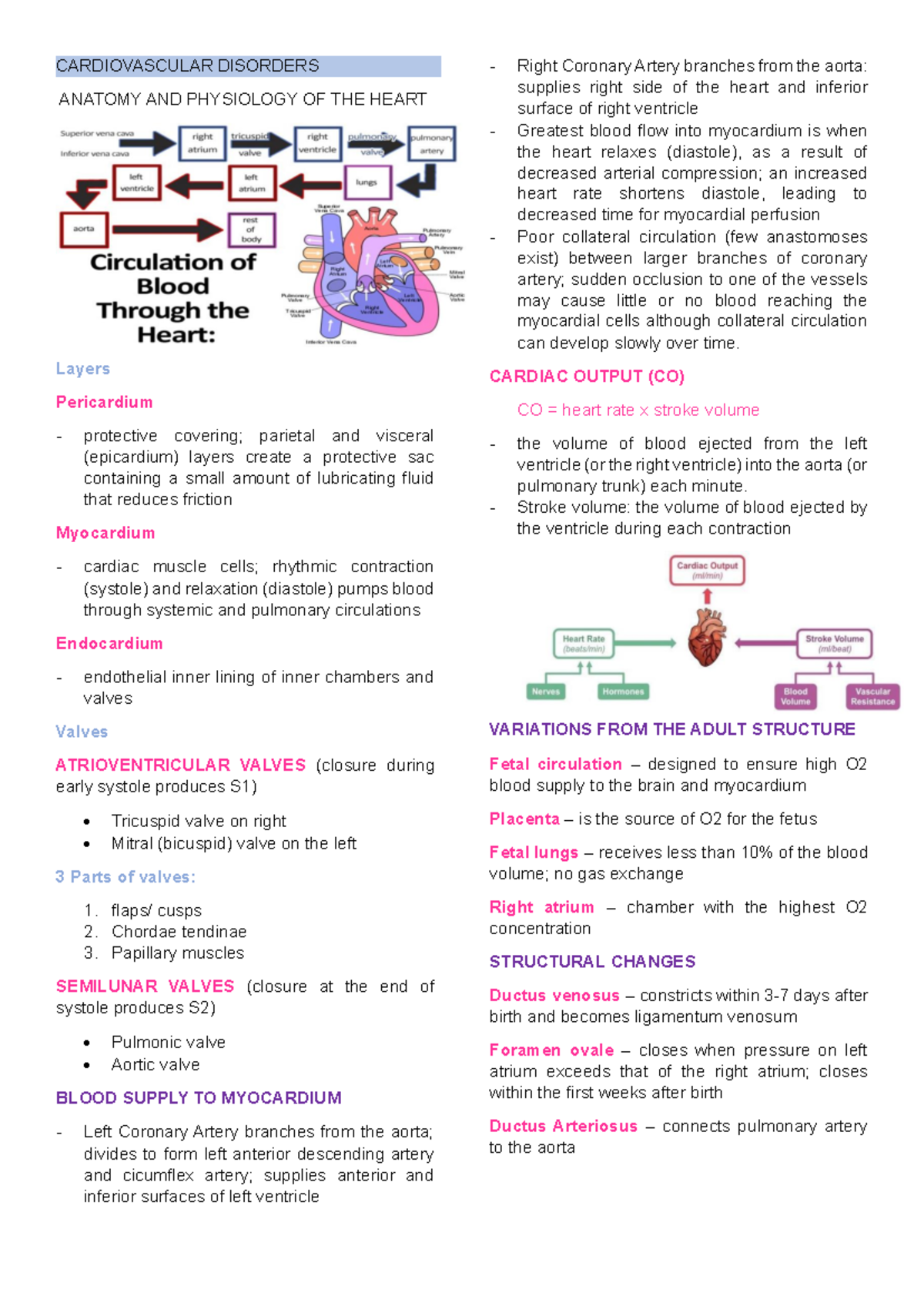 cardiovascular disorders (pediatric) - signs and symptoms, diagnostic ...