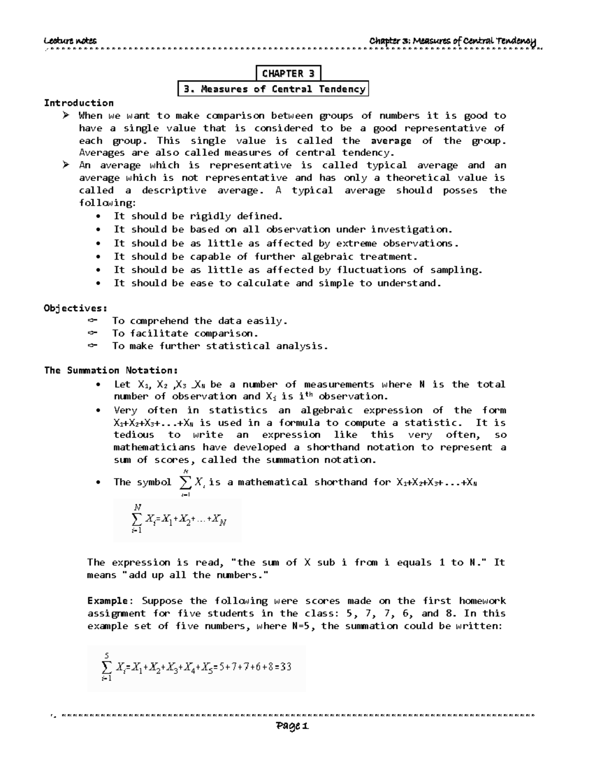 Measures of Disperstion - C CHHAAPPTTEERR 33 33 .. MMeeaassuurreess ooff CCeennttrraall - Studocu