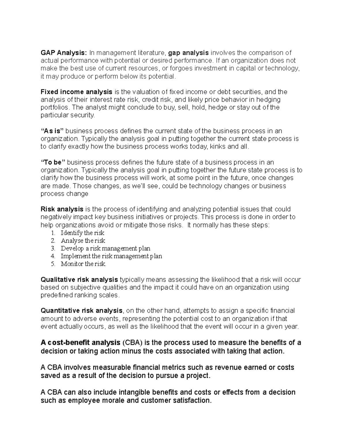 BA Material - GAP Analysis: In management literature, gap analysis ...