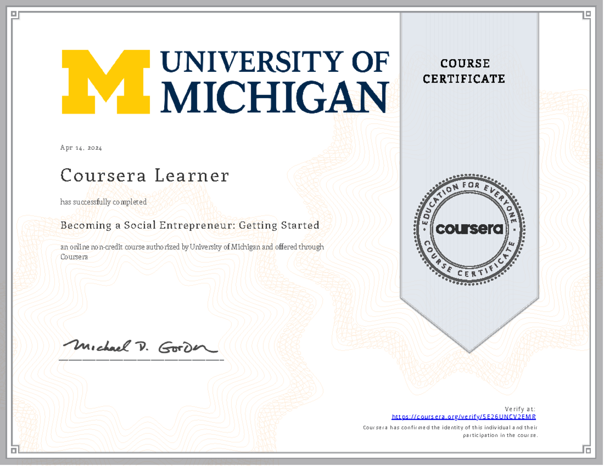 Coursera certificate - Critical Thinking Skills - A p r 1 4, 2 02 4 C ...