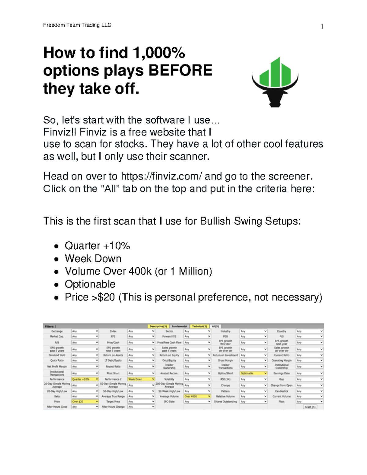 Free Scan Settings (NEW) - How to find 1,000% options plays BEFORE they ...