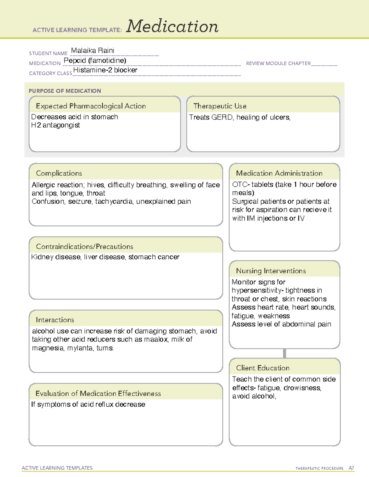 Active Learning Template medication-3 - ACTIVE LEARNING TEMPLATES ...