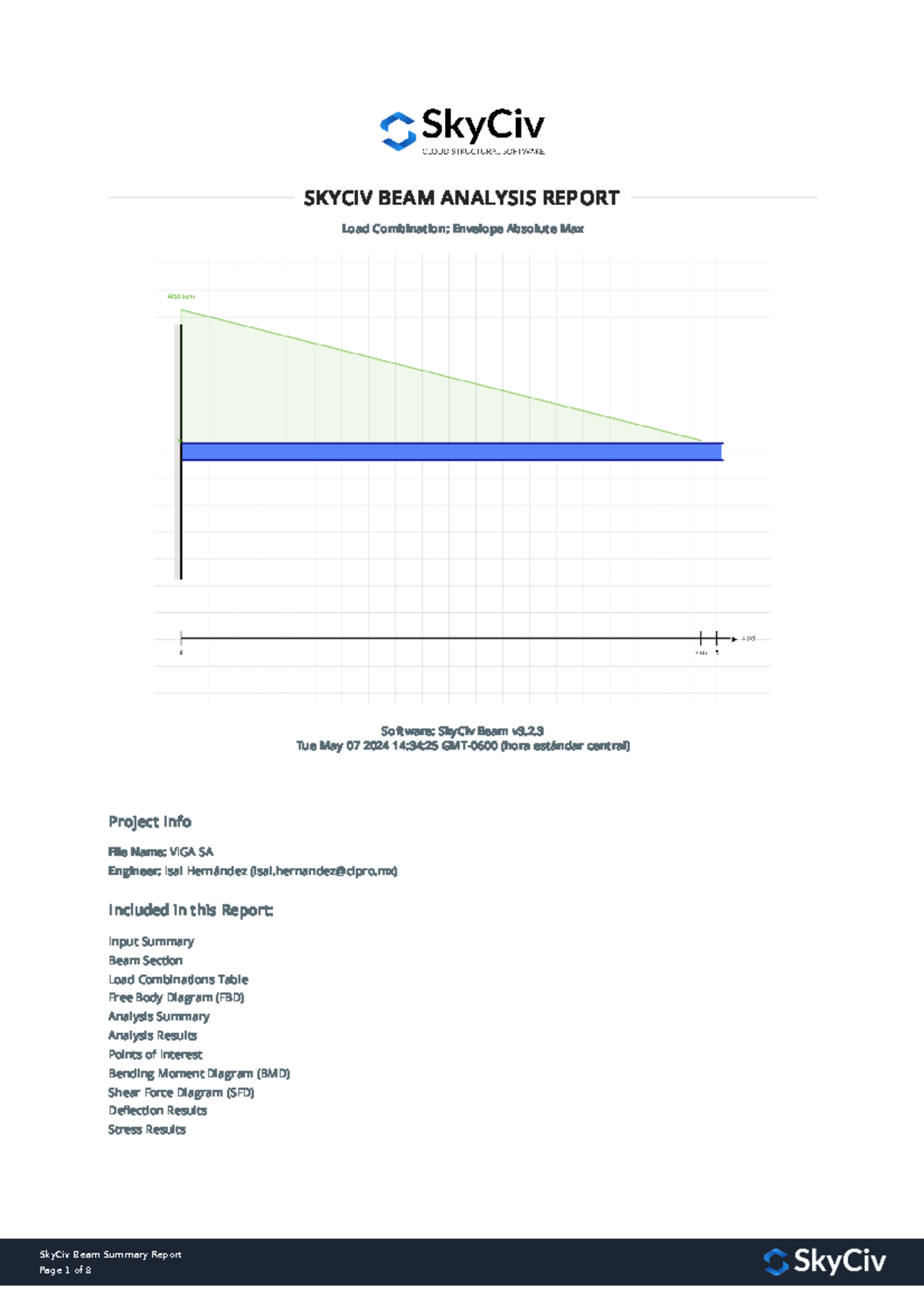 Sky Civ Beam Summary Report Tm GYN 2mom LMFt 1m K3Nxm3z Rxgeibxr CS - SkyCiv Beam Summary Report ...