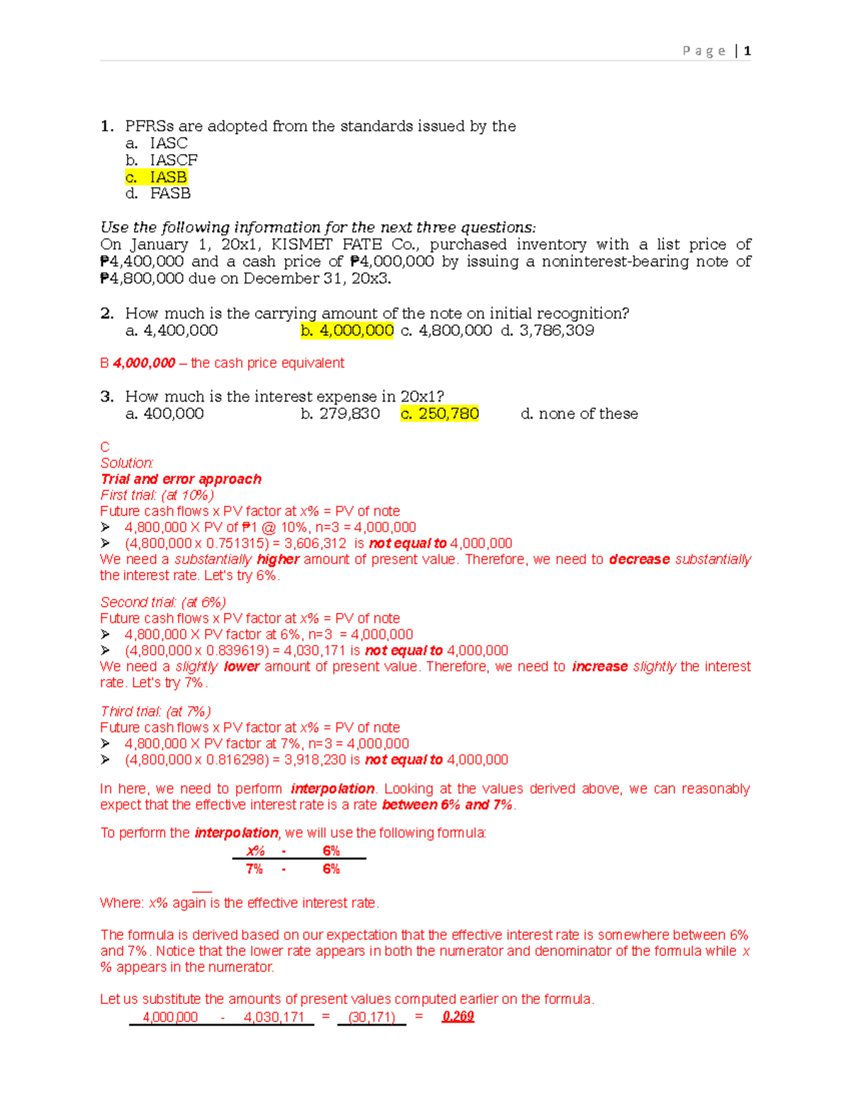 Testbank 2 - IA 2 - practice materials - 1. PFRSs are adopted from the ...