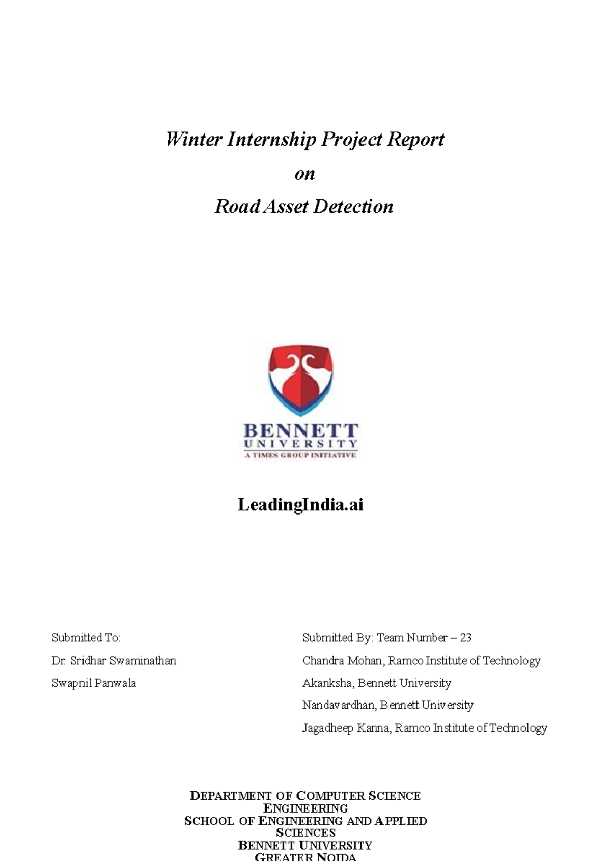 Documentation - IMPORTANT FROM PROJECT PERSPECTIVE - Winter Internship ...