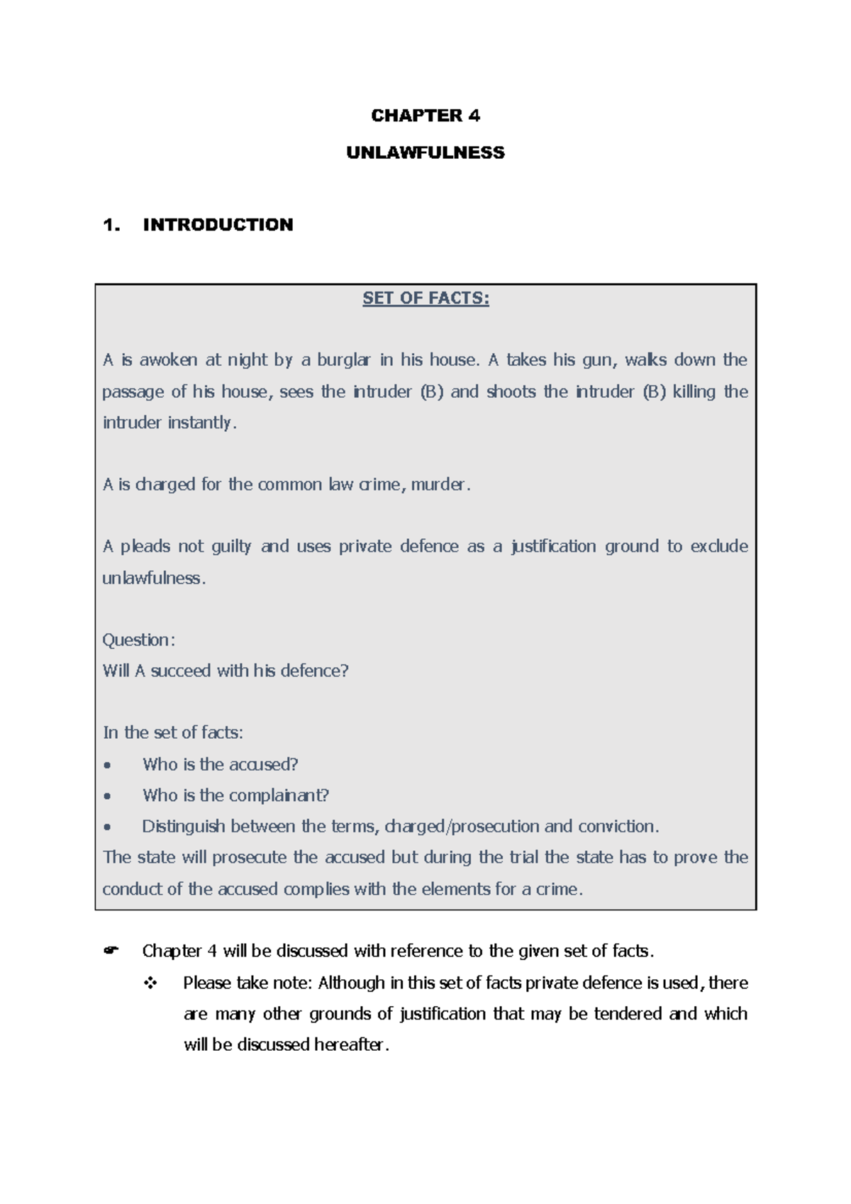 Chapter 4 - Case law - CRL41Y0 - UJ - Studocu