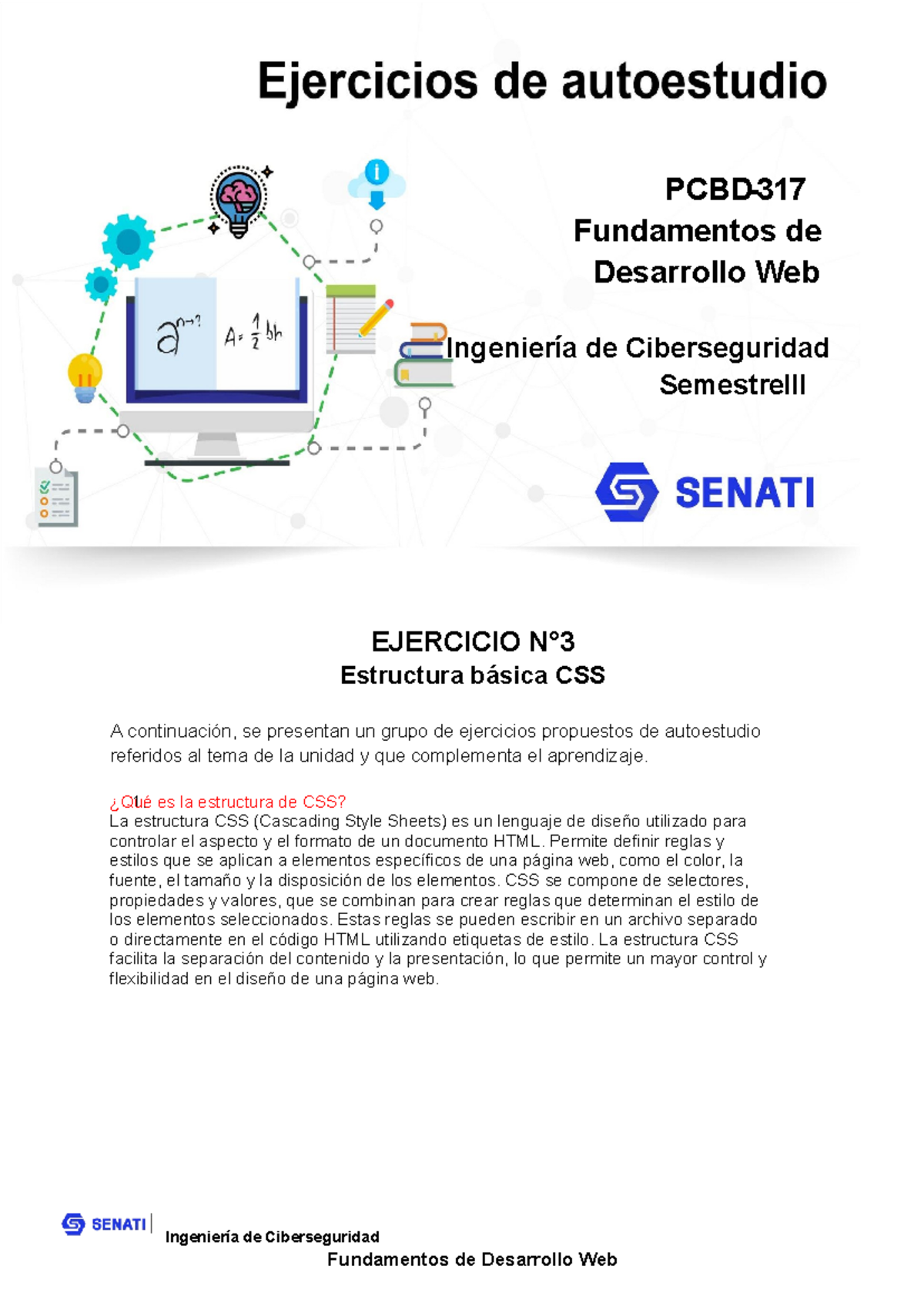 Fundamentos web Ejercicio 03() - EJERCICIO N° Estructura básica CSS A ...
