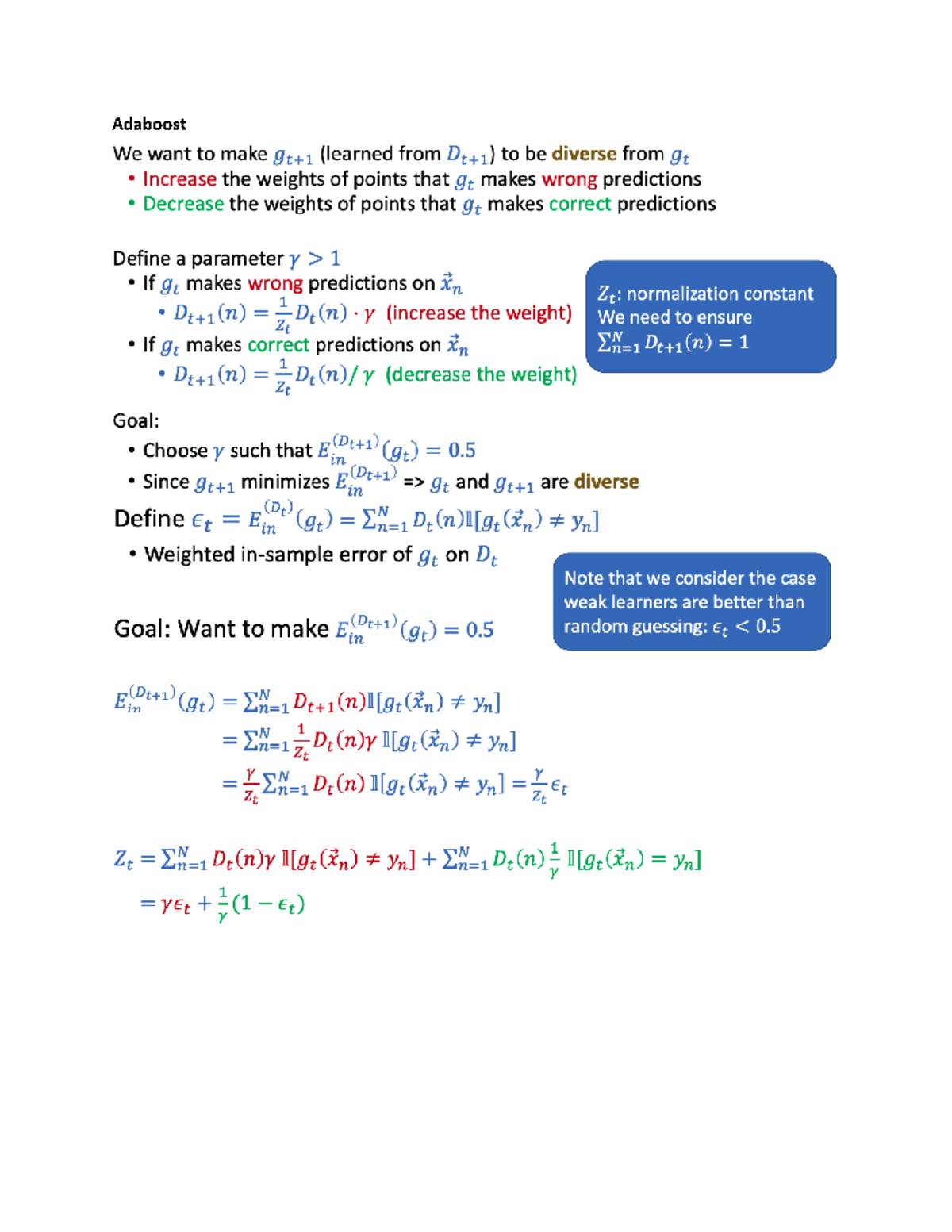 Adaboost Notes - CSE 417T - Adaboost - Studocu