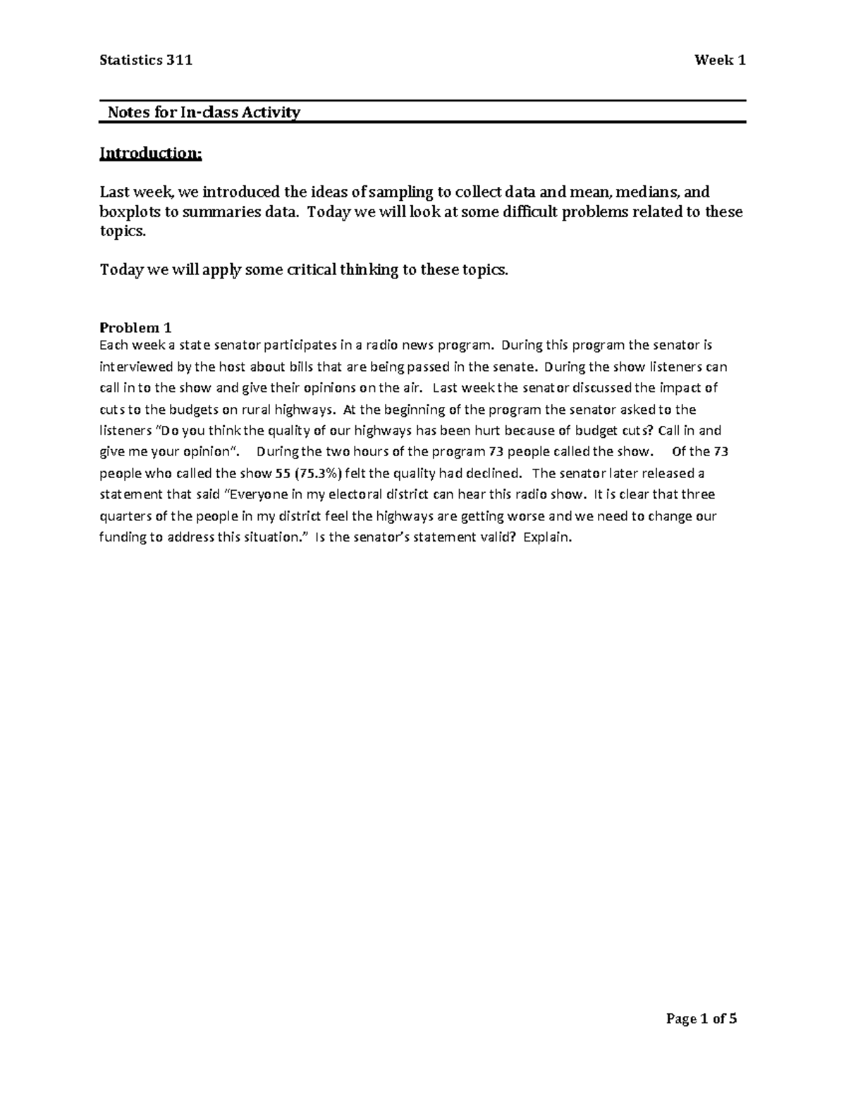 Module 1 Practice Problems - Notes for In-class Activity Introduction ...