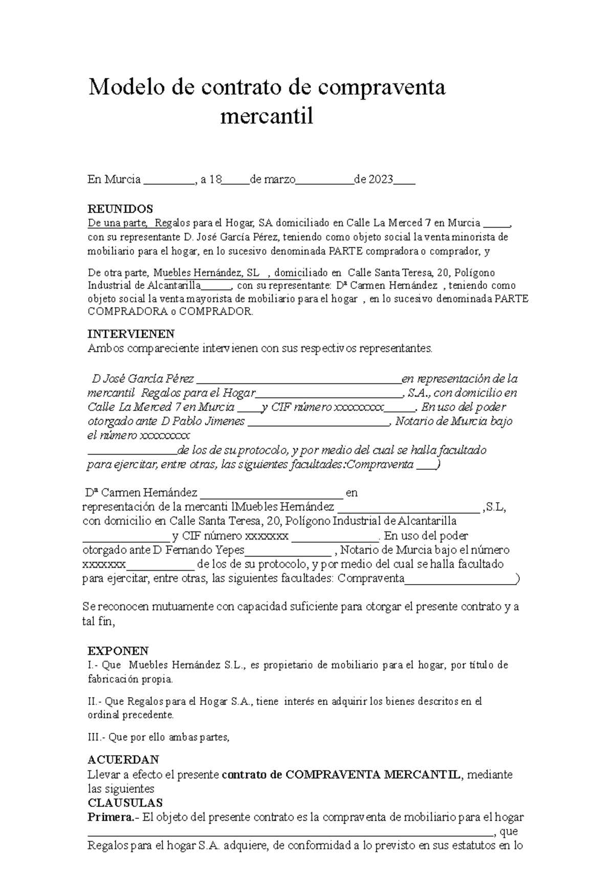 Contrato De Compraventa Mercantil Una Foto Modelo De Contrato De The ...