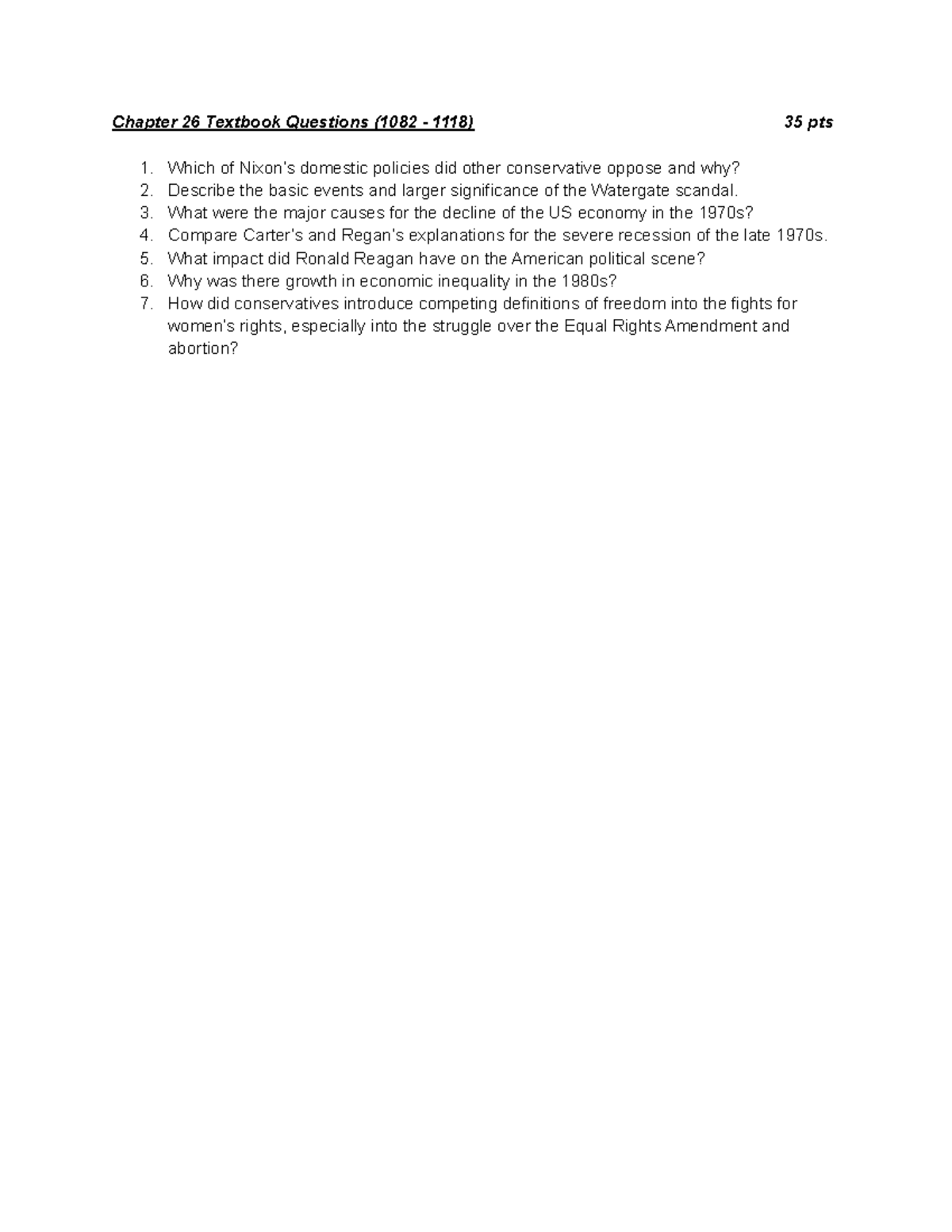 Chapter 26 Textbook Questions - Chapter 26 Textbook Questions (1082 ...