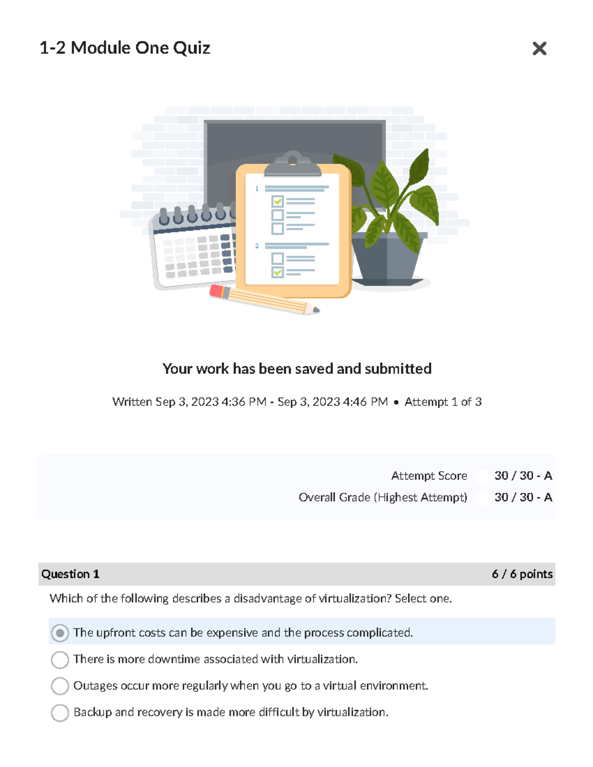 Module One Quiz - IT 272 Cross-Platform Technologies - 1-2 Module One Quiz 1 2 Your work has ...