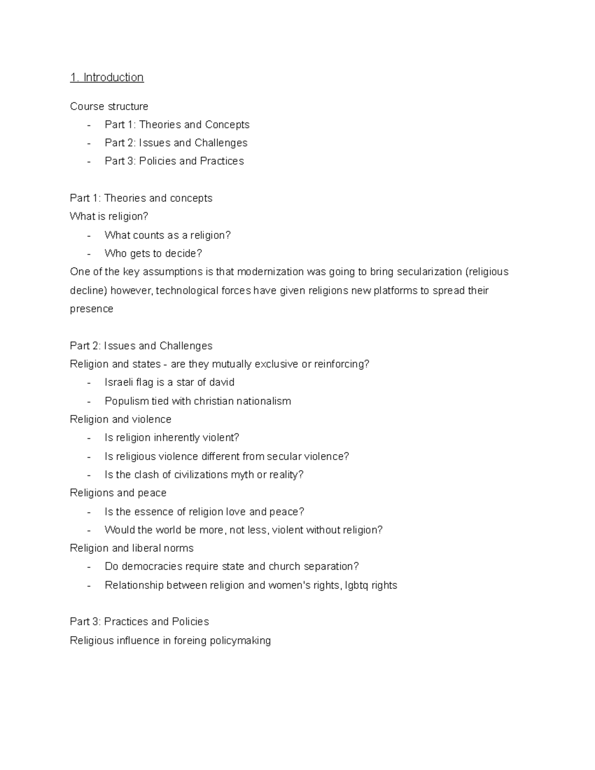 IPR - Lecture notes 1-9 - 1. Introduction Course structure - Part 1 ...