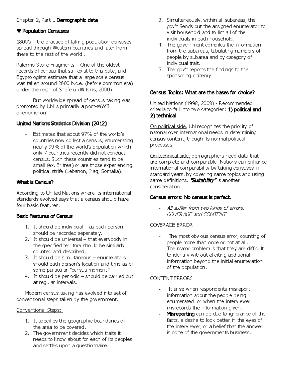 Chapter 2 Population Data - Chapter 2, Part 1 Demographic data ♥ ...