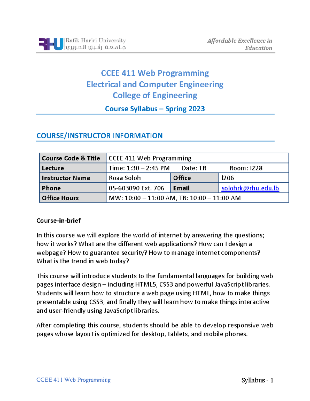 CCEE411-Syllabus 35ea0c734ea729003 b503b048fa40d51 - Affordable ...
