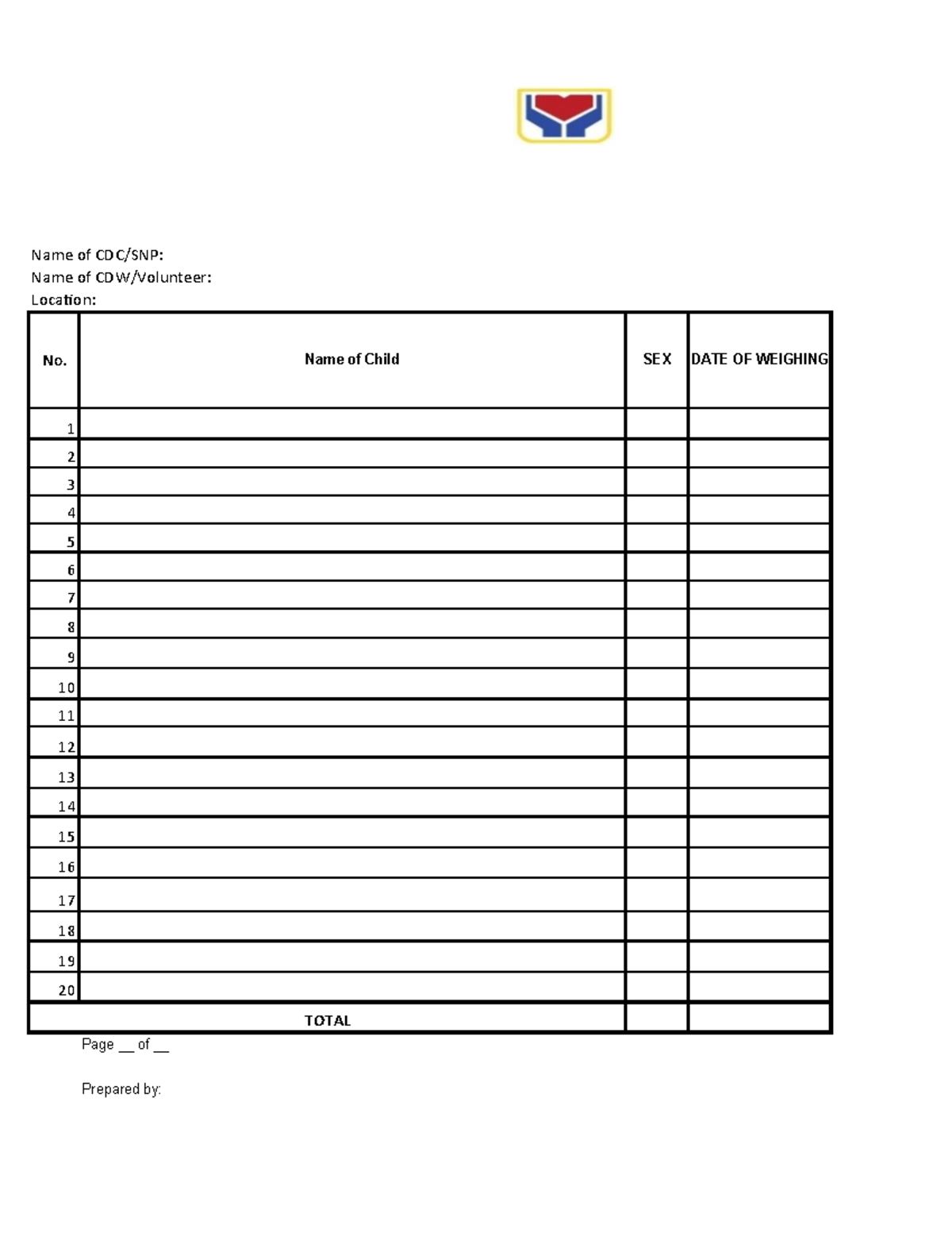 13th Cycle SFP Monitoring Forms 1 - Name of CDC/SNP: Name of CDW ...