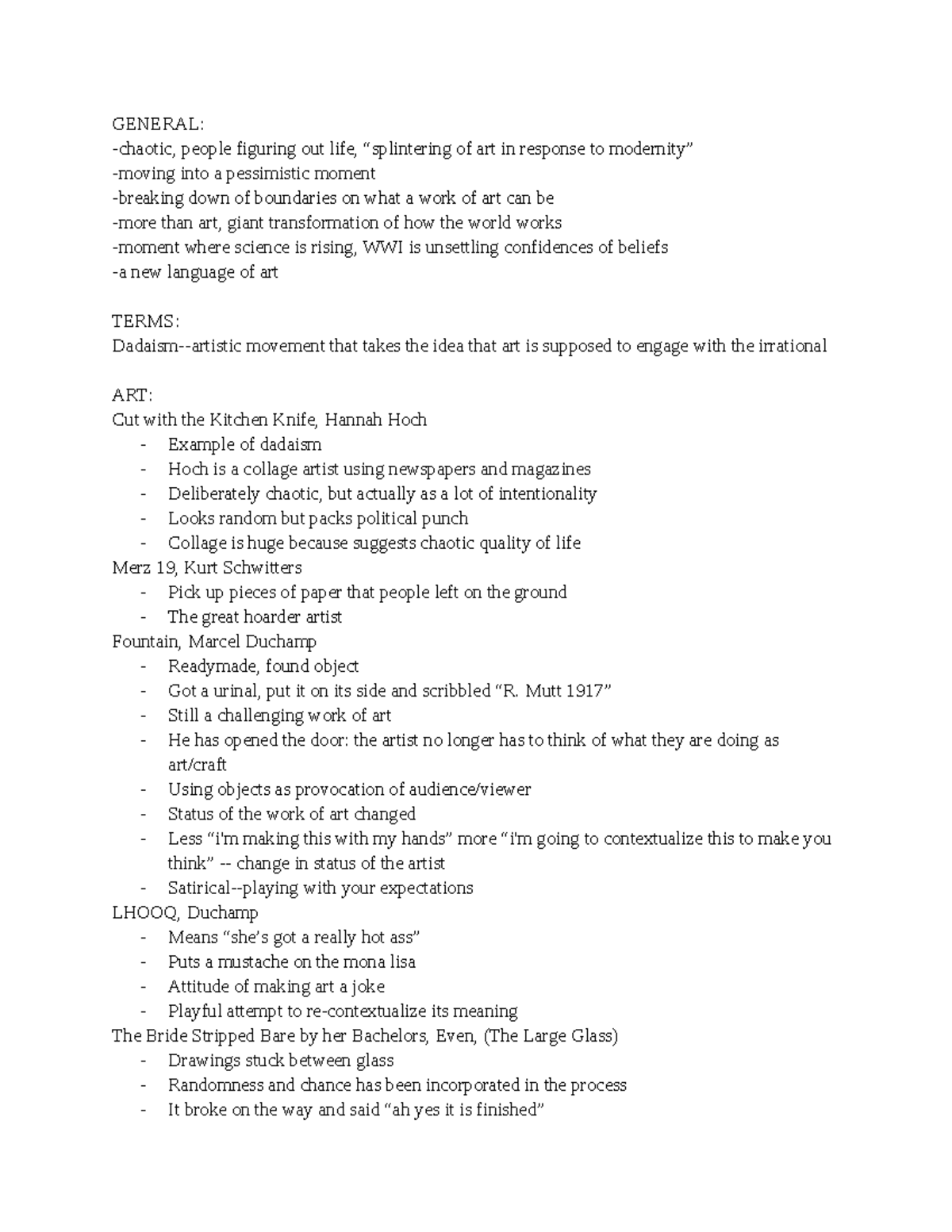 22. European Art Between Wars - GENERAL: -chaotic, people figuring out ...