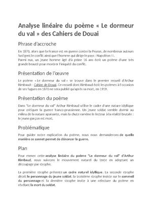 Les Cahiers de Douai - fiche révision bac Français - LES CAhiers de ...