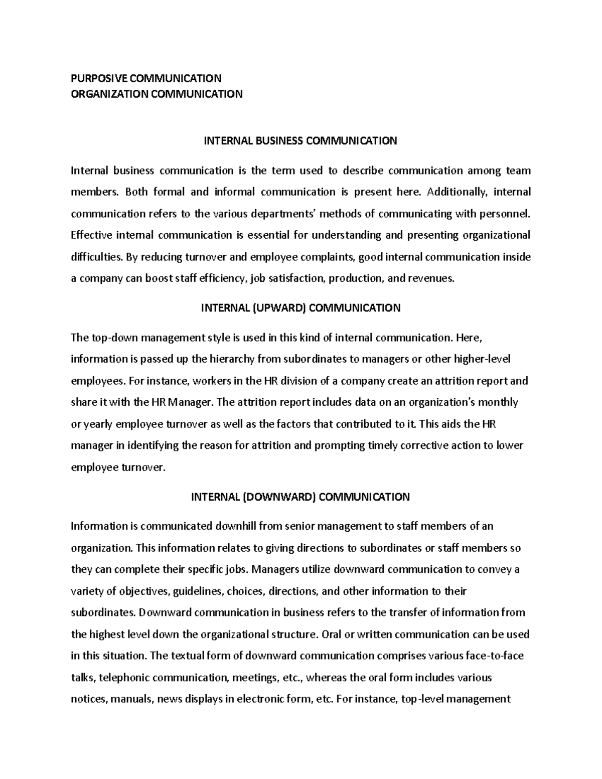 Purposive Communication Organization Communication - PURPOSIVE ...