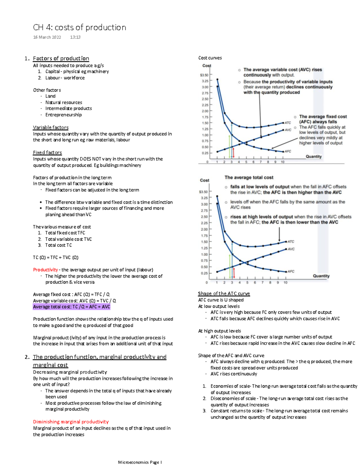 Microecon CH 4 costs of production - 1. Factors of production All ...