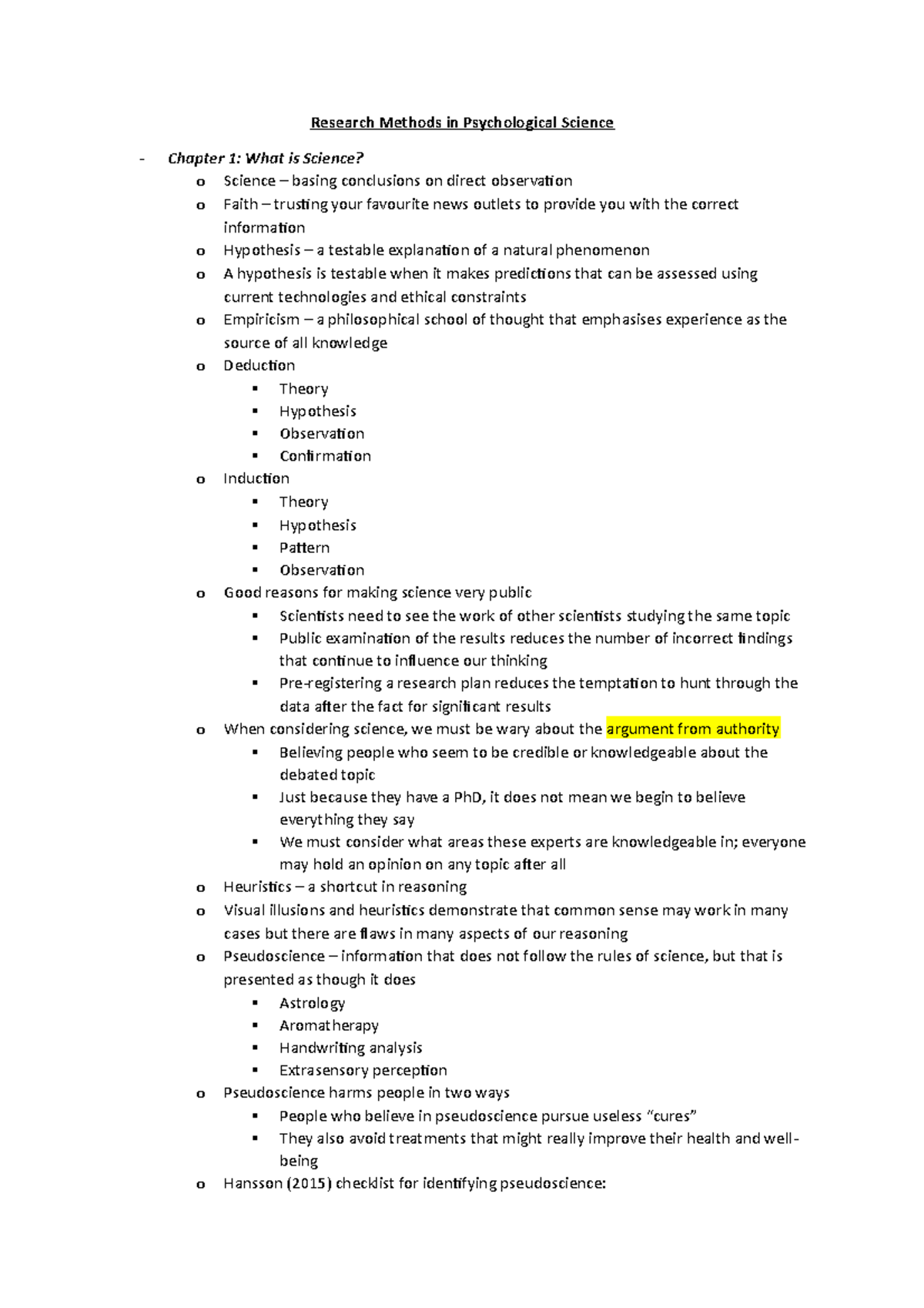 Research Methods in Psychological Science - Studocu