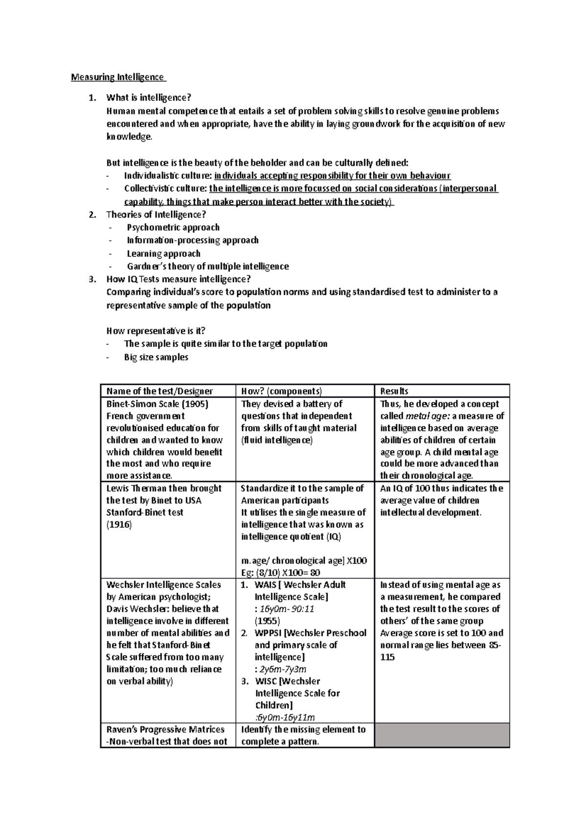 Measuring Intelligence - Measuring Intelligence What is intelligence ...
