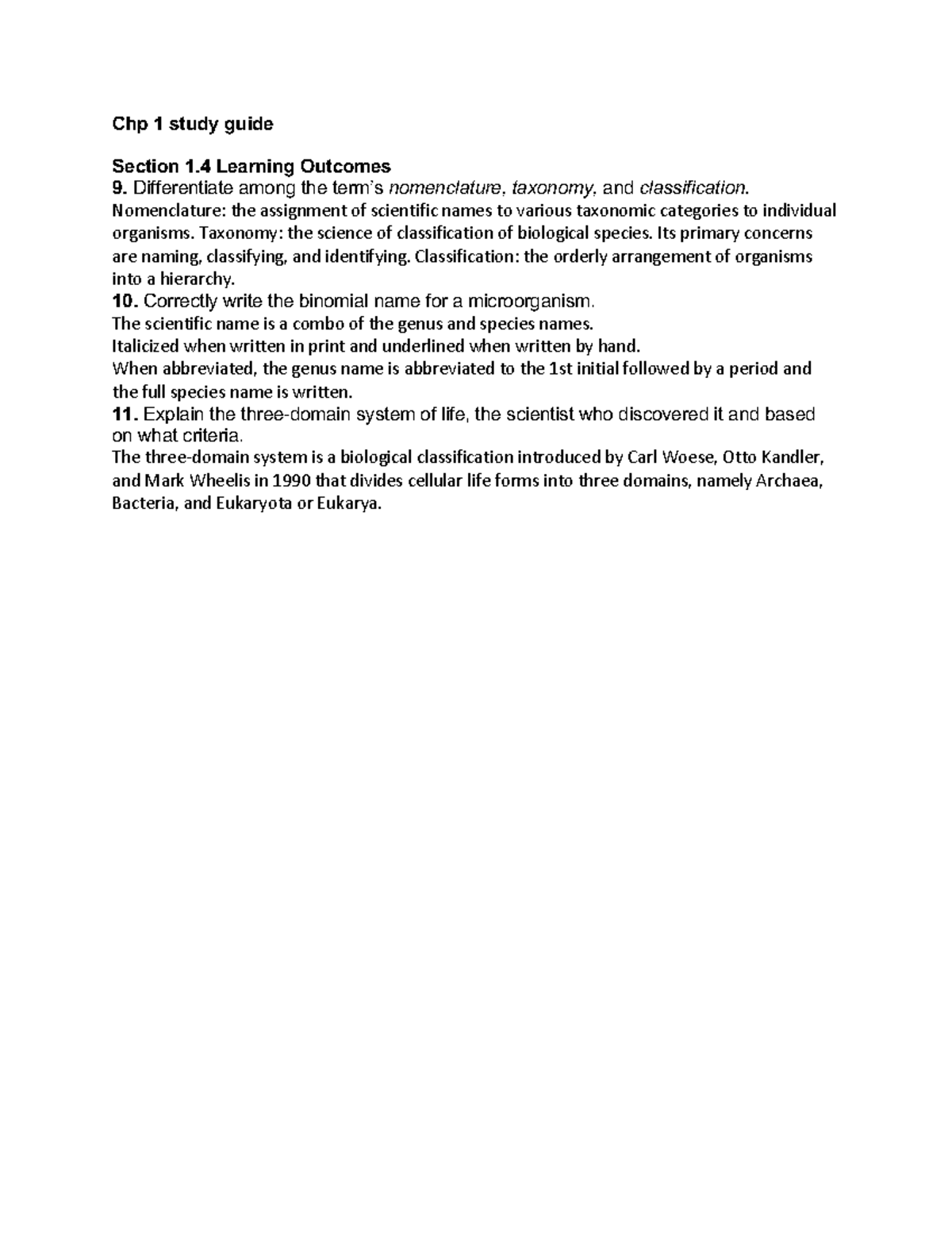 Ch1 study guide part 2 - section 1.4 - Chp 1 study guide Section 1 ...