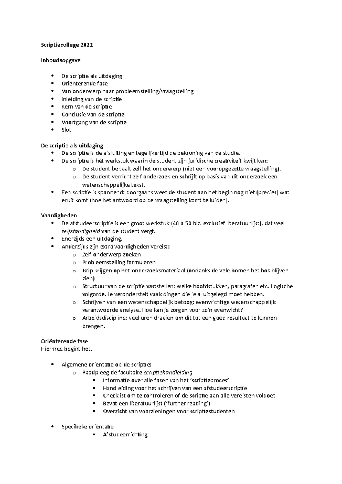 Scriptiecollege jaar 2022 - Scriptiecollege 2022 Inhoudsopgave De ...