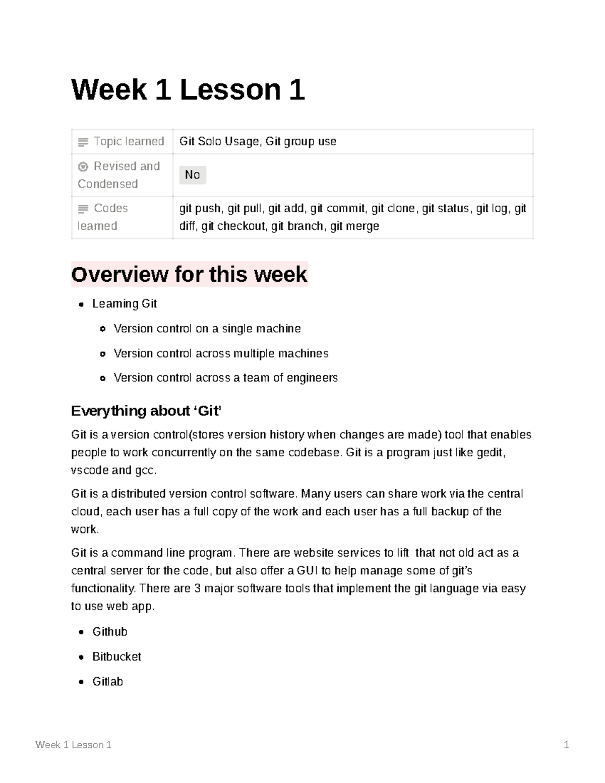 Week 1 Lesson 1 - COMP1531 W1L1 notes with codes - Week 1 Lesson 1 ...