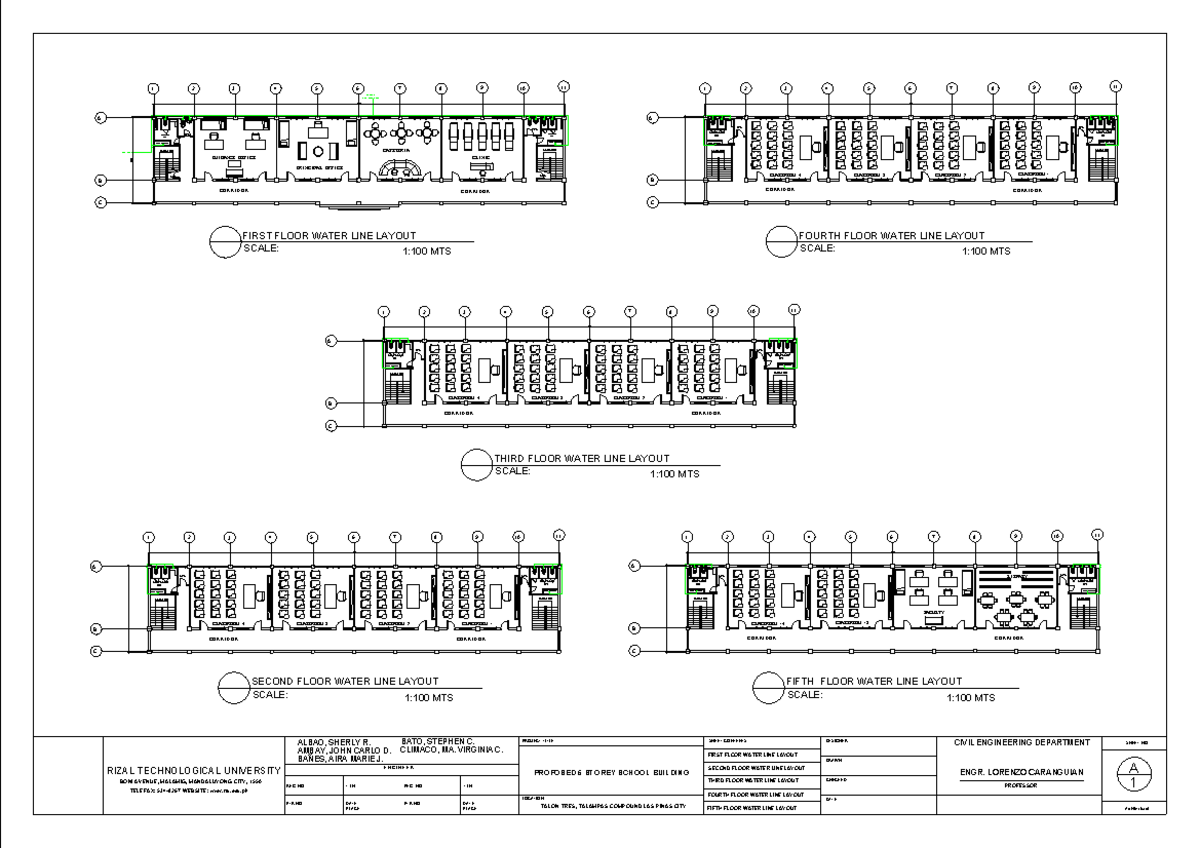 Water Layout - Good - GUIDANCE OFFICE CAFETERIA FACULTY C O R R I D O R ...