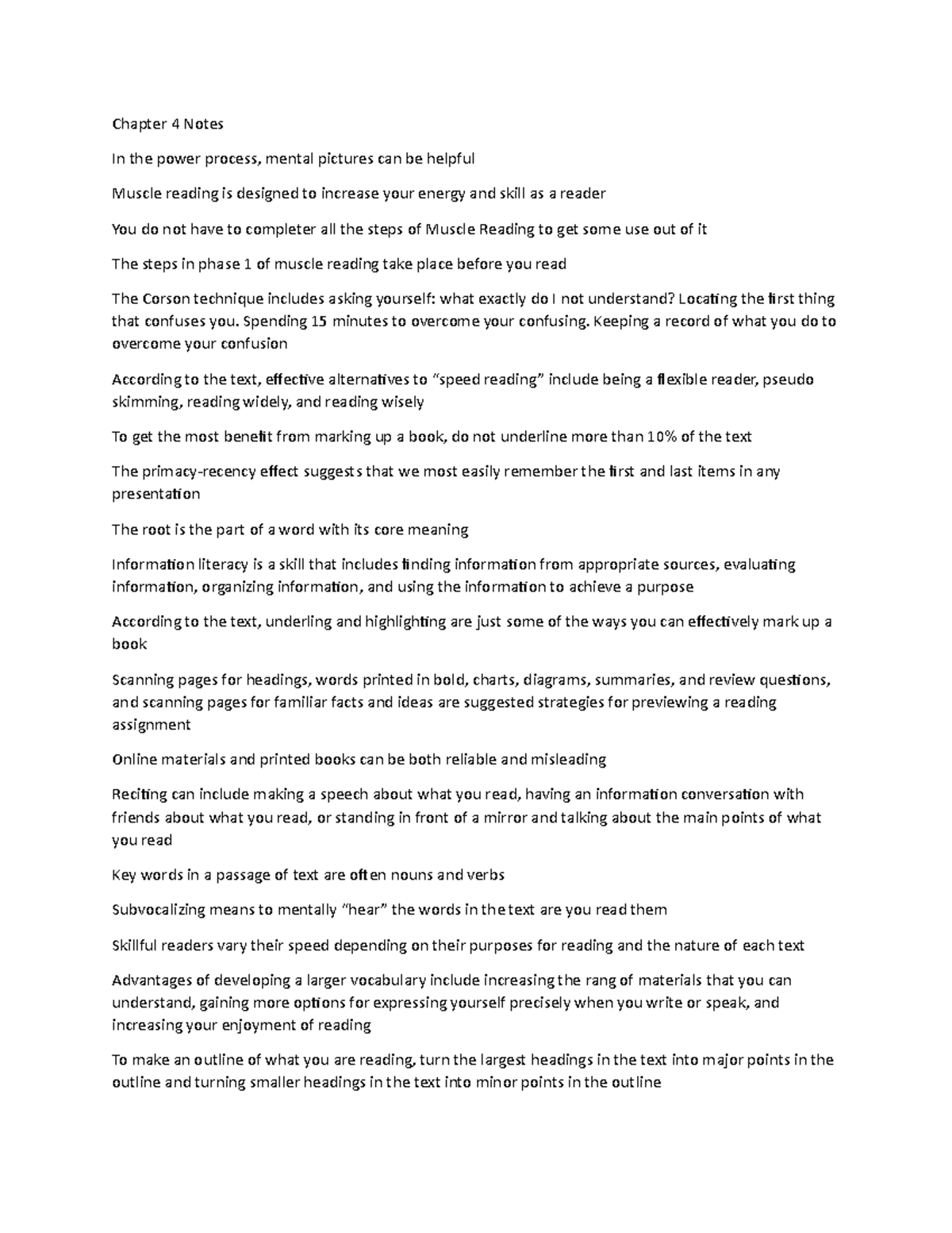 Chapter 4 Notes - Chapter 4 Notes In the power process, mental pictures ...