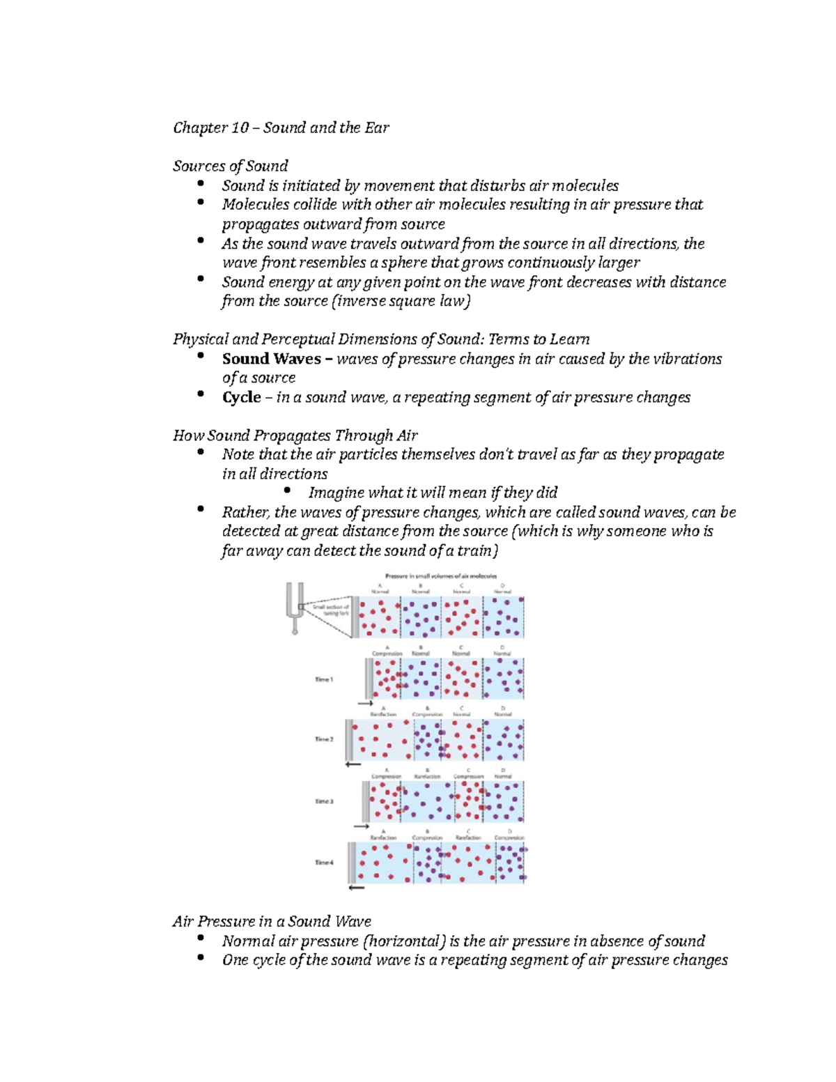 Chapter 10 – Sound and the Ear - Chapter 10 – Sound and the Ear Sources ...