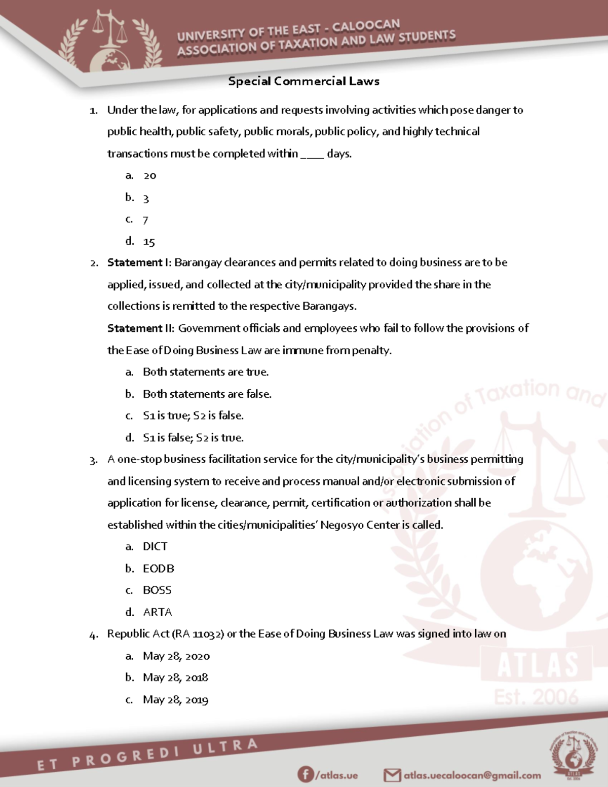 Special Commercial Laws Reviewer - Special Commercial Laws Under the ...