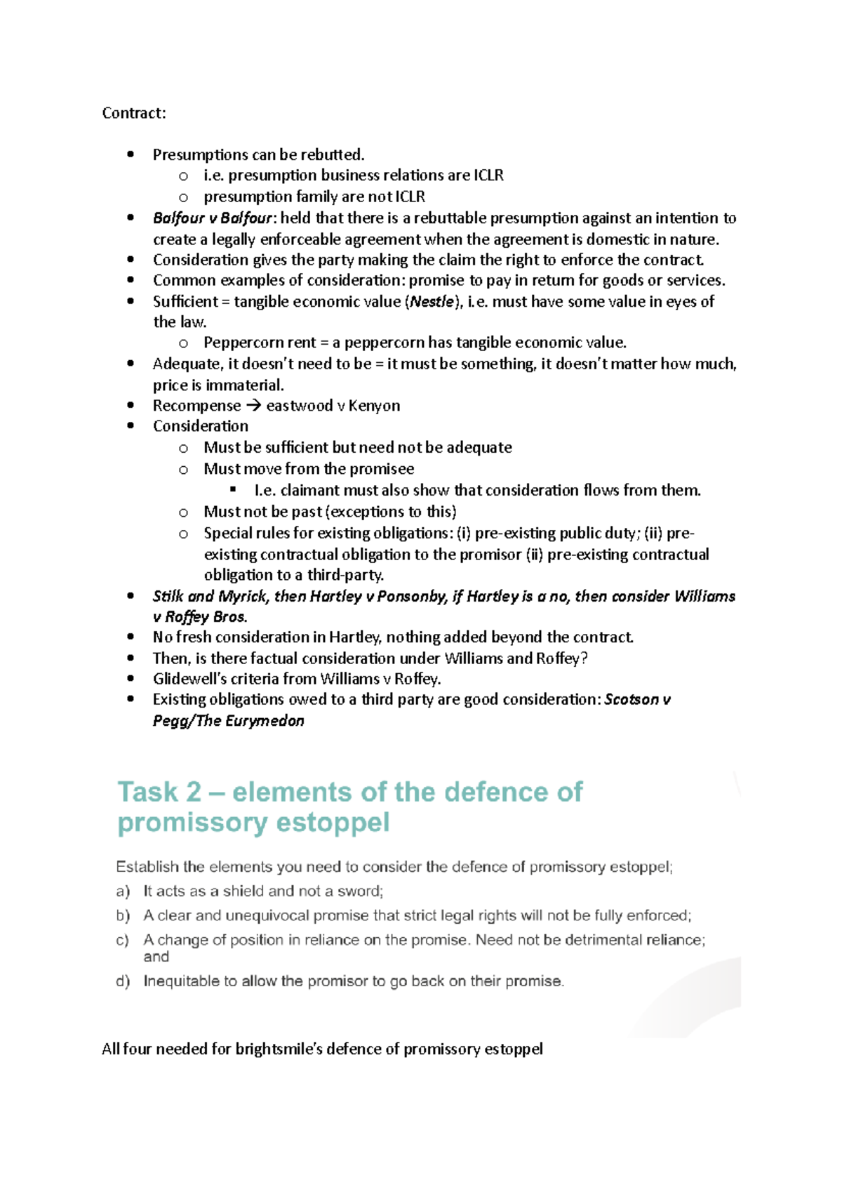 Lecture 3 notes - from BPP Contract Law - Contract: Presumptions can be ...