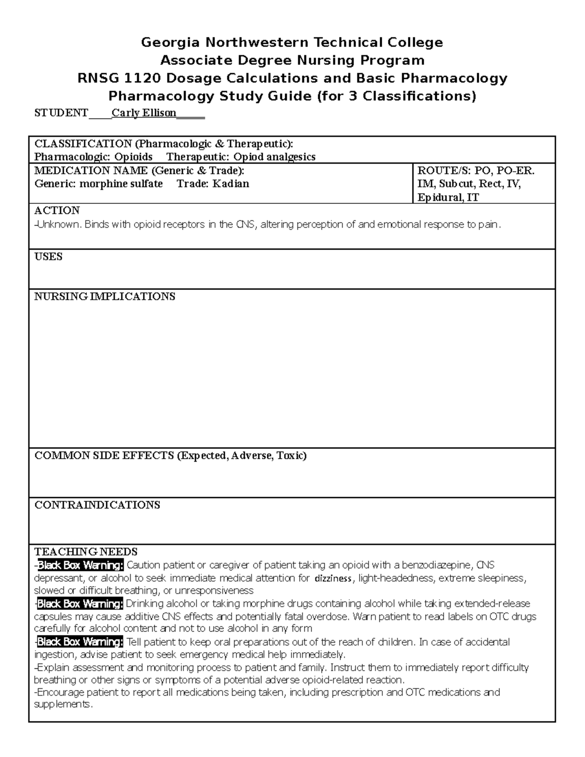 Pharmacology Study Guide (3)- 2021 ADA acceptable blank med sheets-2 ...
