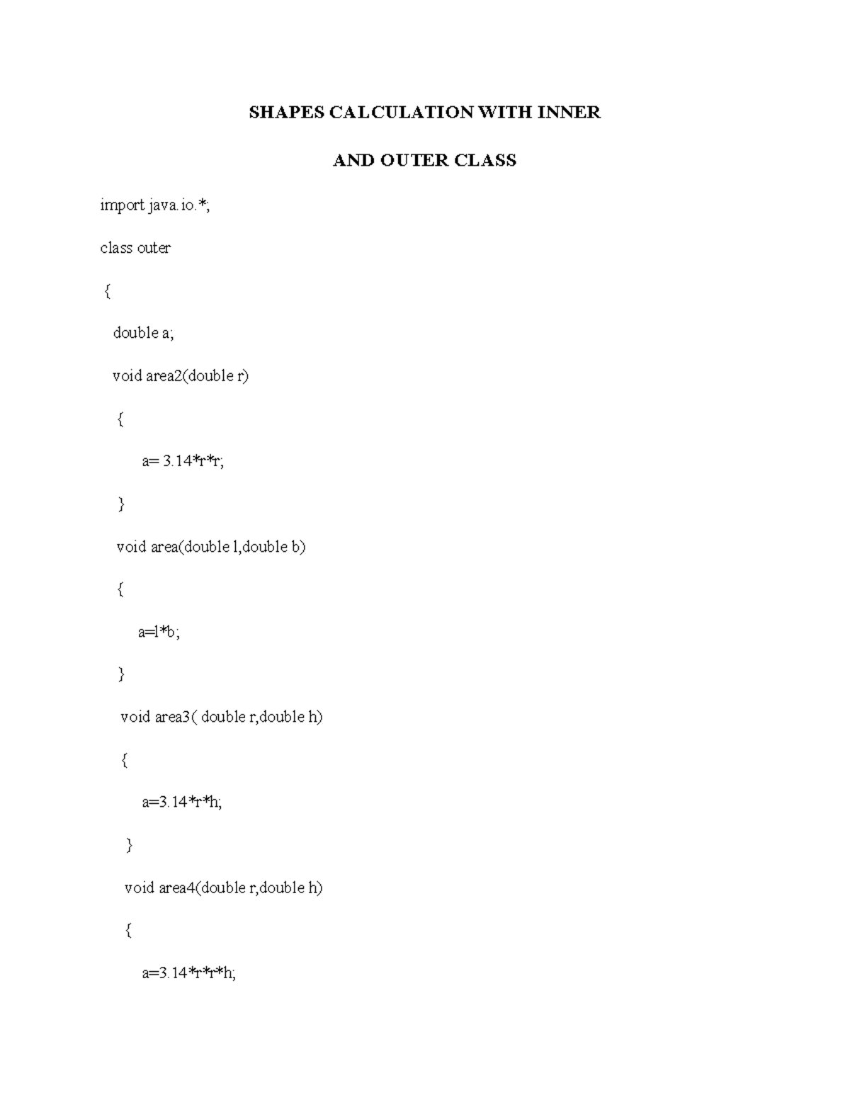 2 Inner Outer - SHAPES CALCULATION WITH INNER AND OUTER CLASS import ...